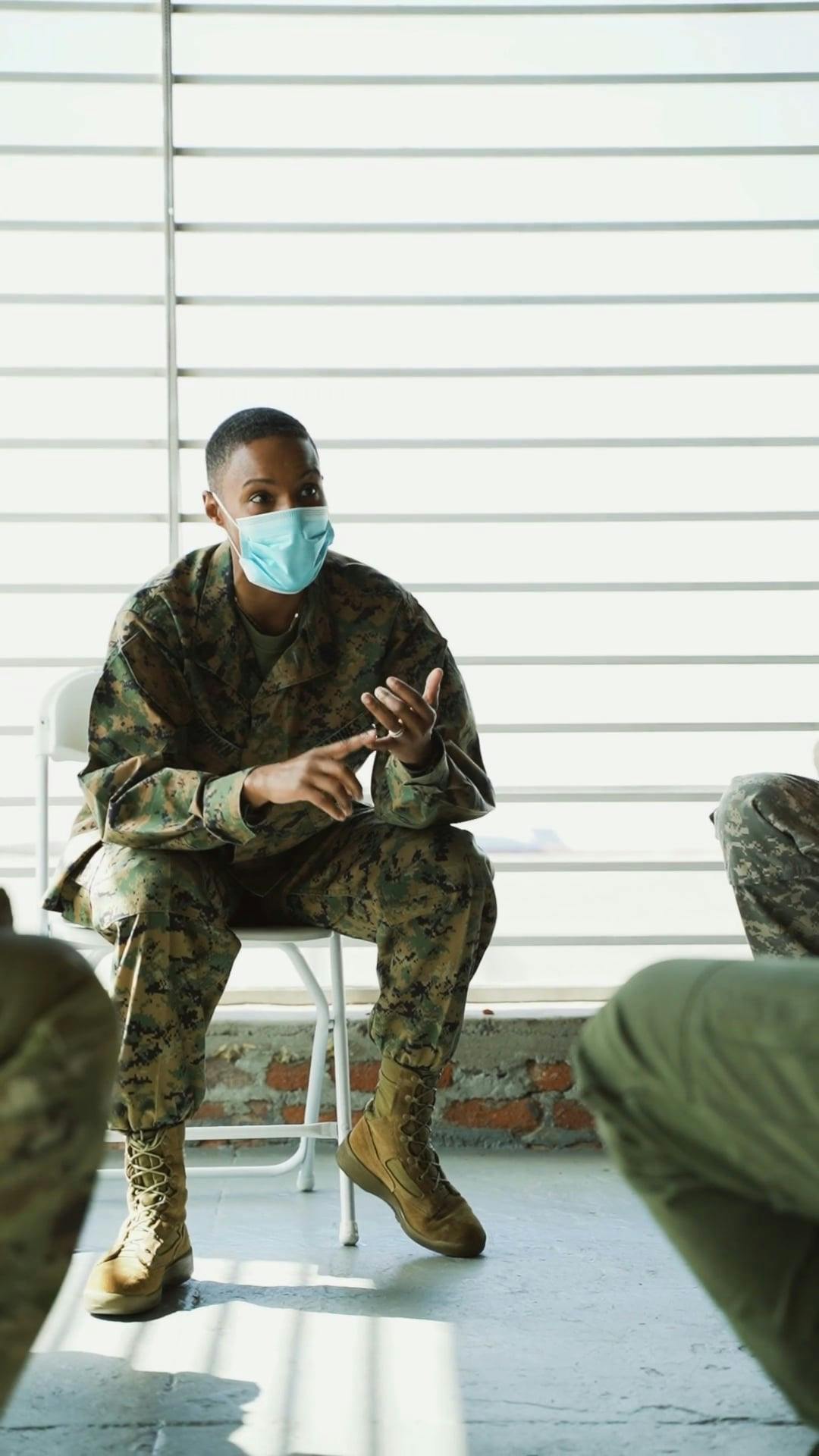 Vidoe of Soldier in a Military Posture · Free Stock Video