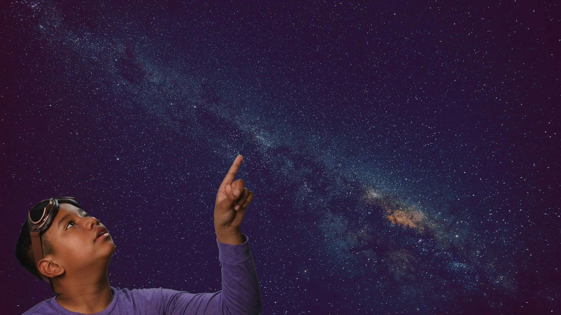 Boy Pointing Up at the Stars · Free Stock Video