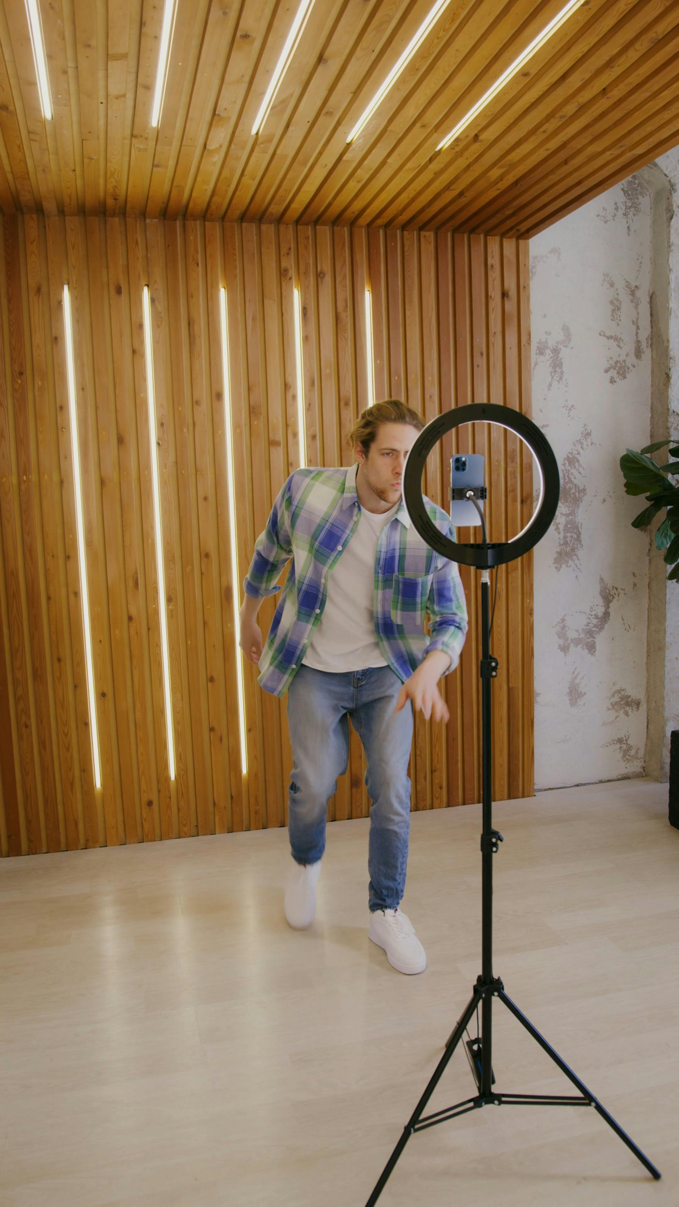 A Man Recording a Video of Himself Dancing · Free Stock Video