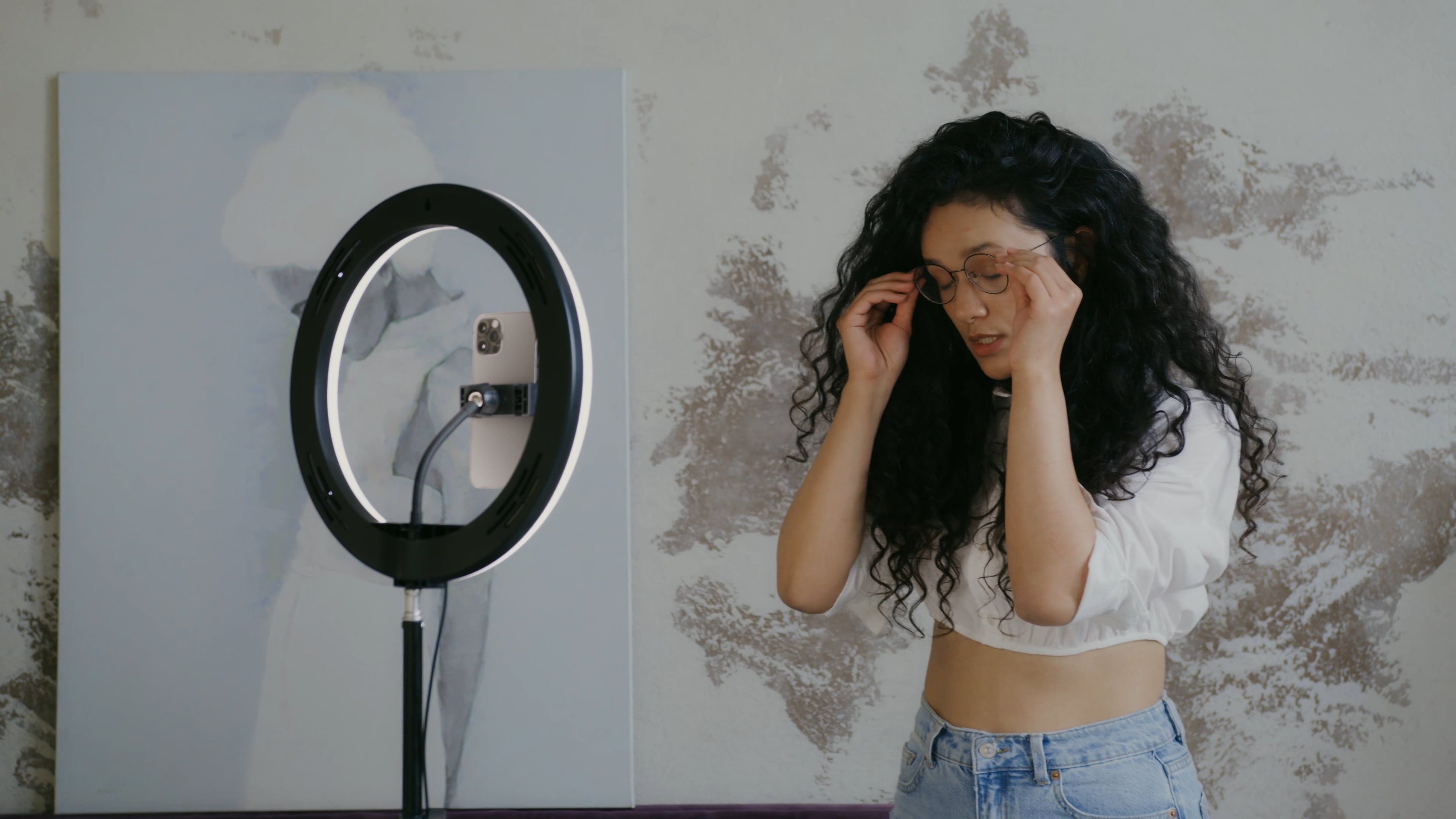 A Young Woman Video Recording Herself · Free Stock Video