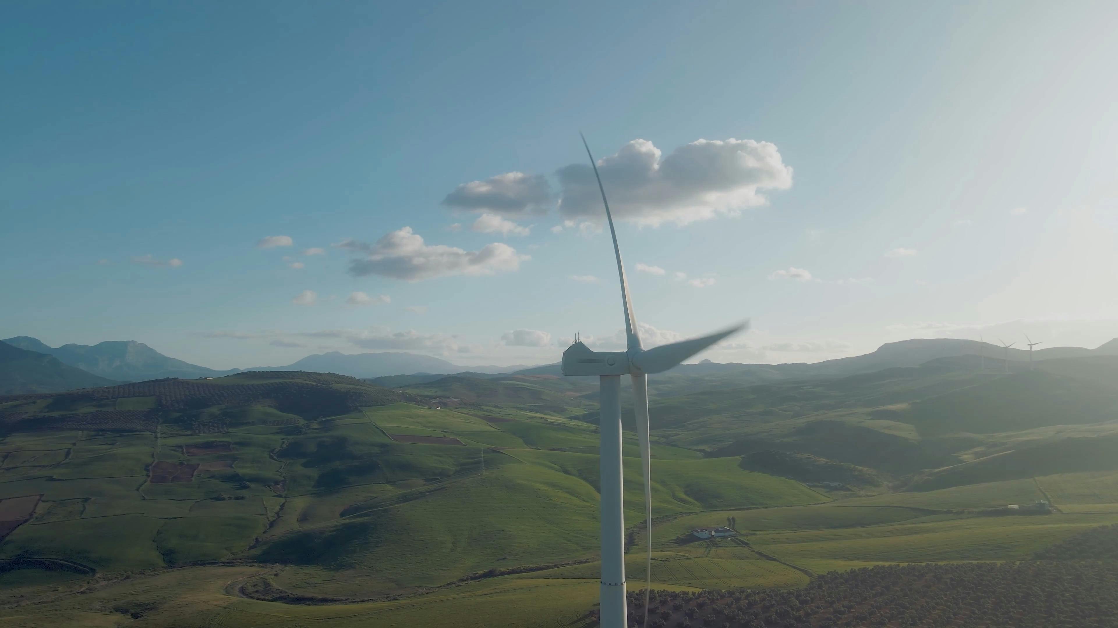 A Spinning Windmill Turbine Blades Free Stock Video Footage, Royalty ...