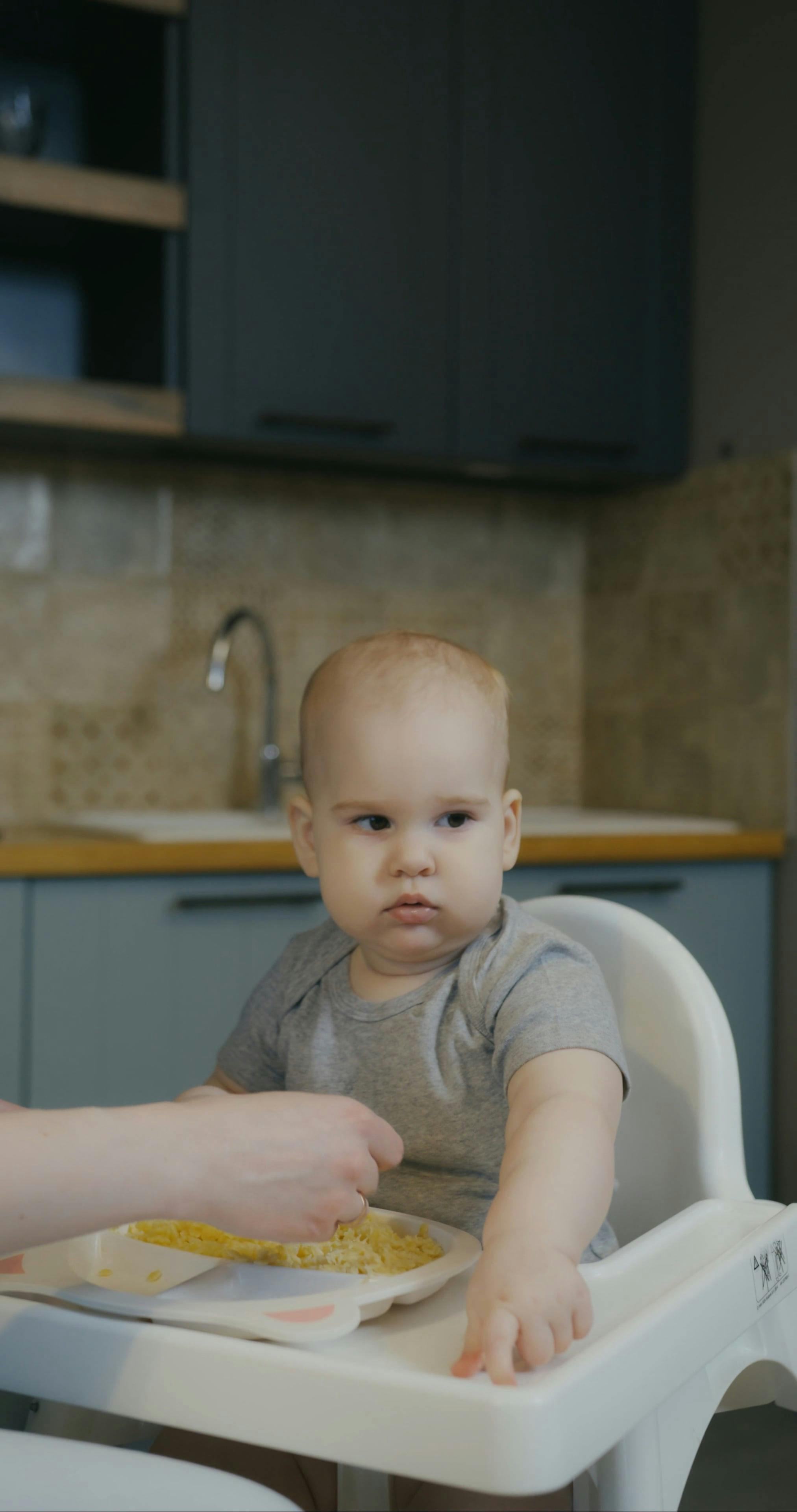 Baby is Eating Free Stock Video Footage, Royalty-Free 4K & HD Video Clip