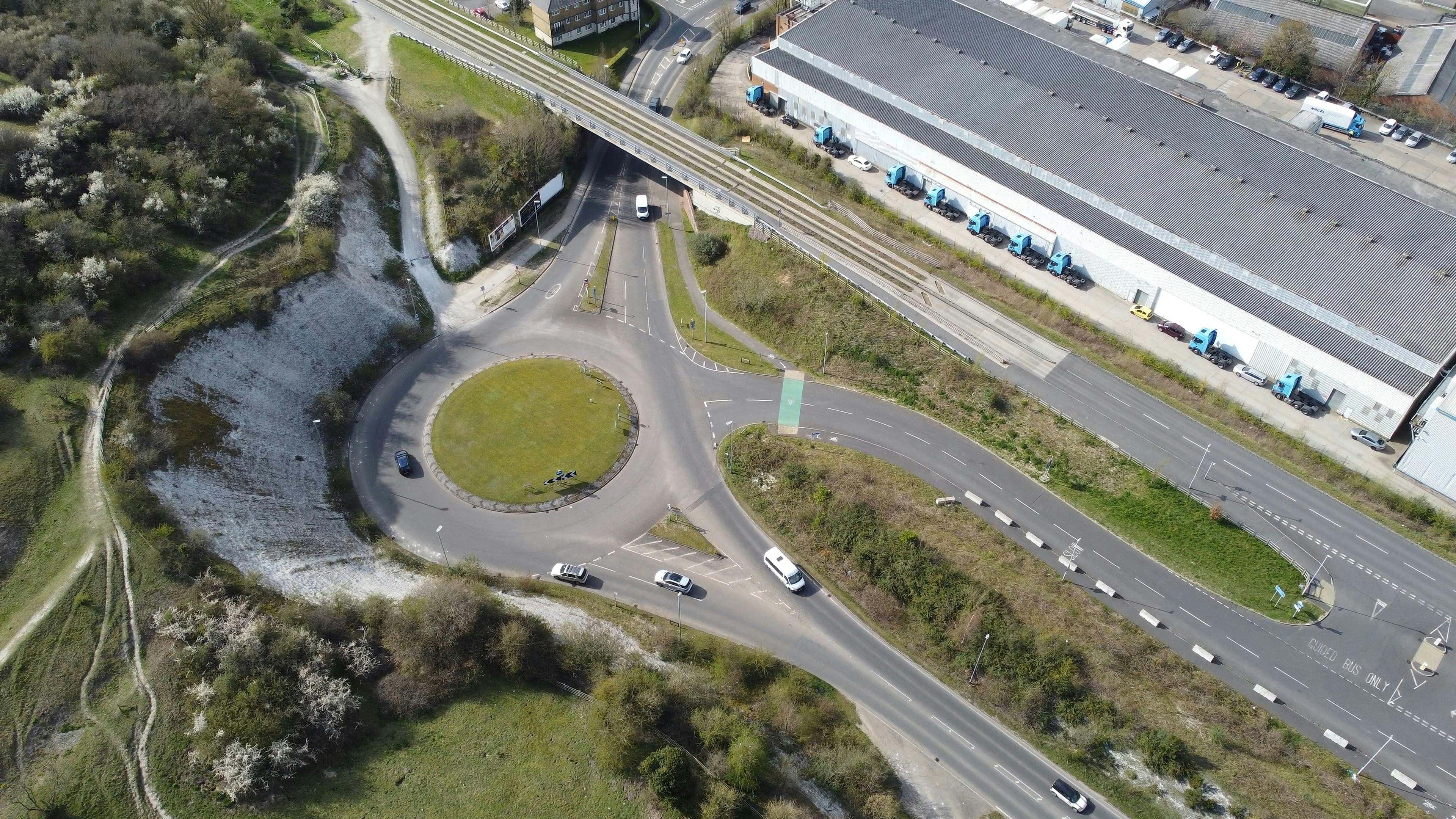 Drone Footage of a Roundabout Free Stock Video Footage, Royalty-Free 4K ...