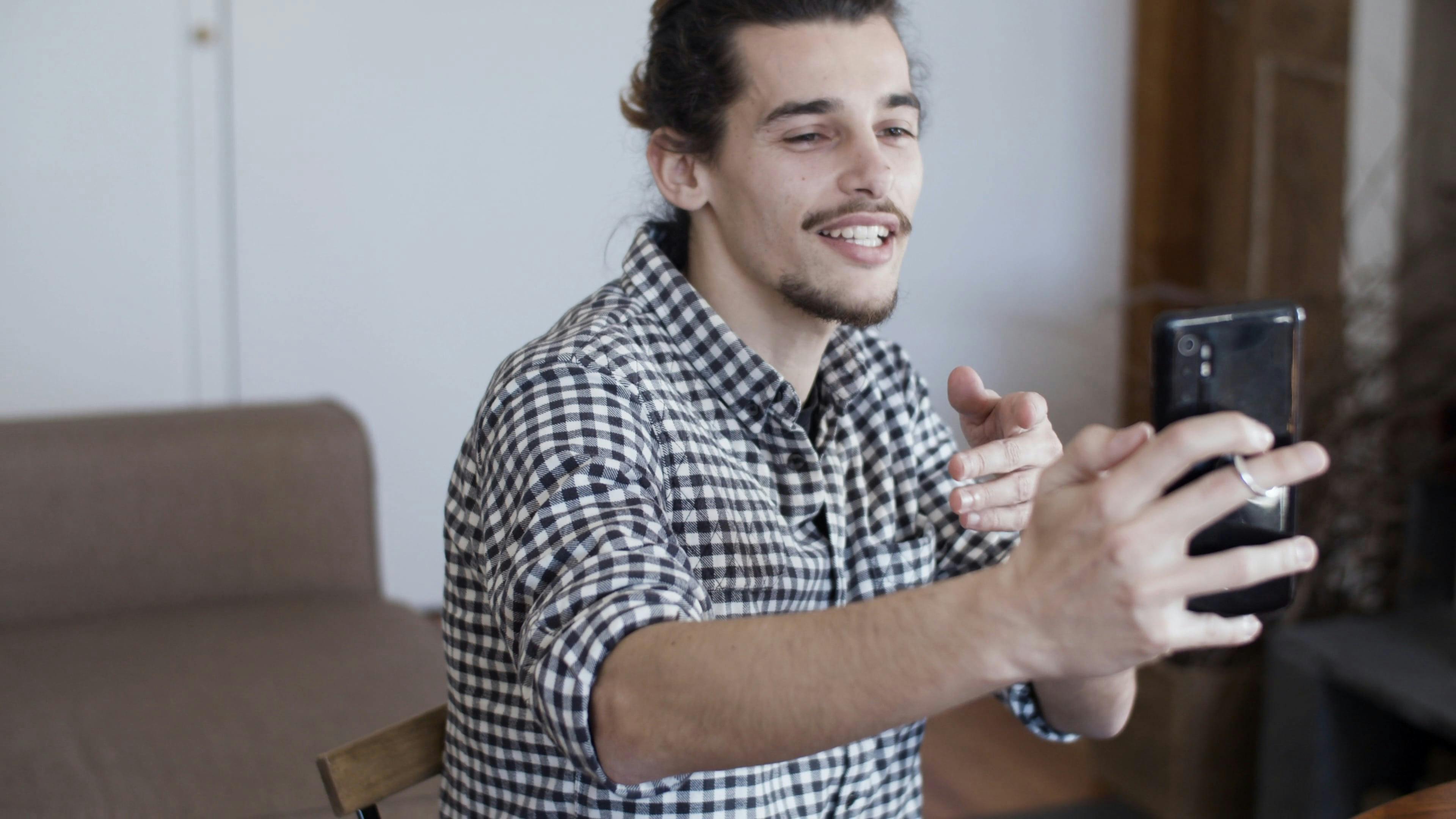 Man Vlogging on His Phone · Free Stock Video