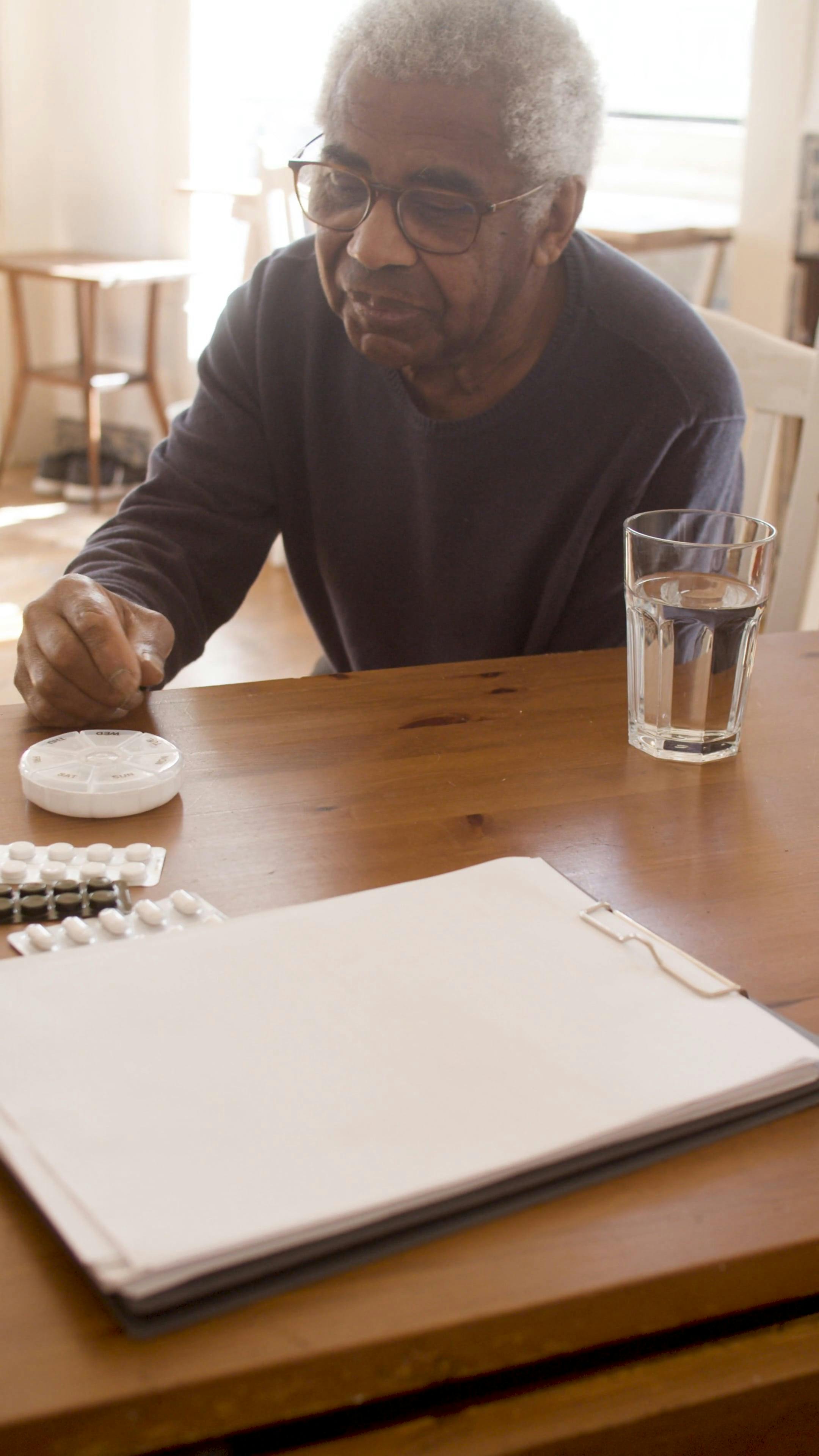 An Enderly Man Checking His Daily Medicines Free Stock Video Footage ...