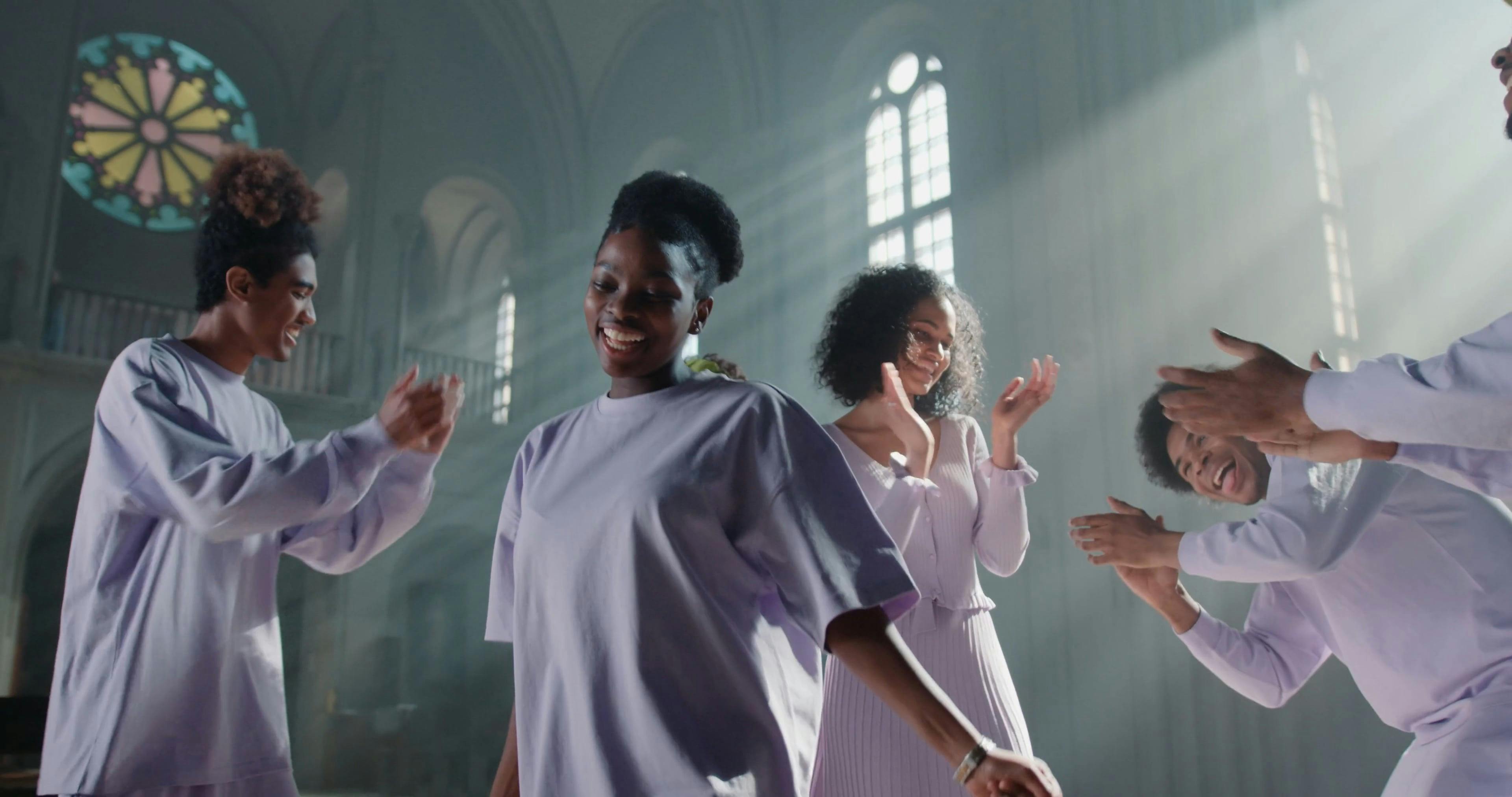 Group Of Young People Dancing Inside A Church Free Stock Video Footage ...