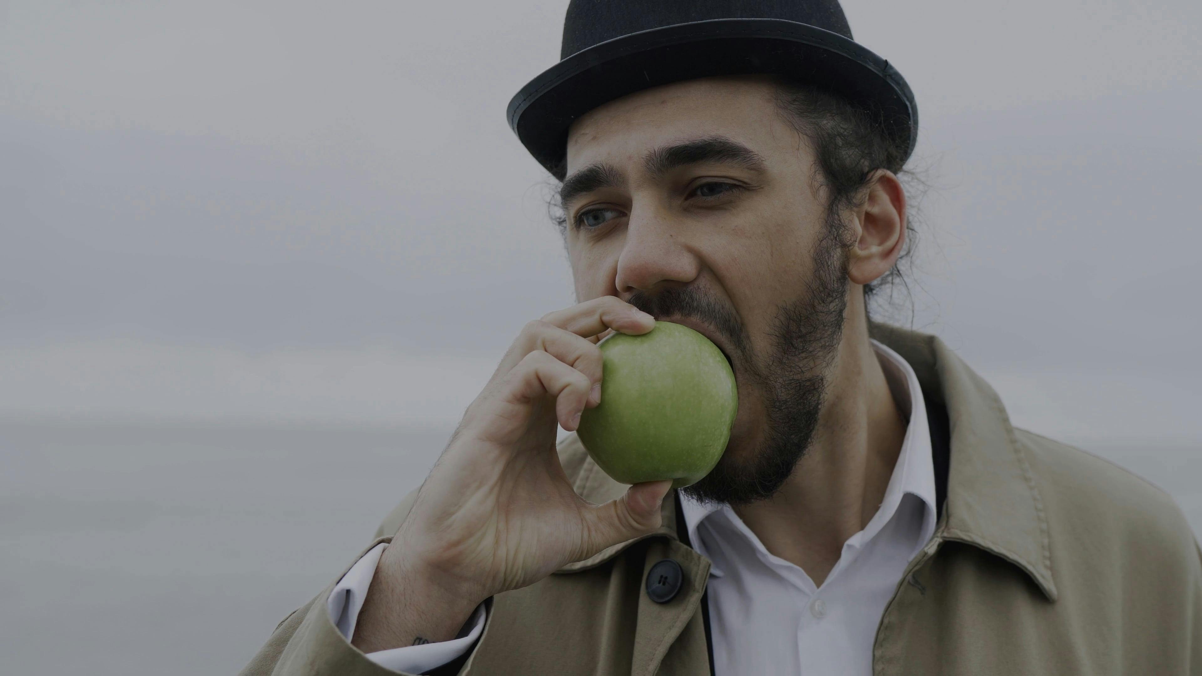 Man Eating an Apple · Free Stock Video