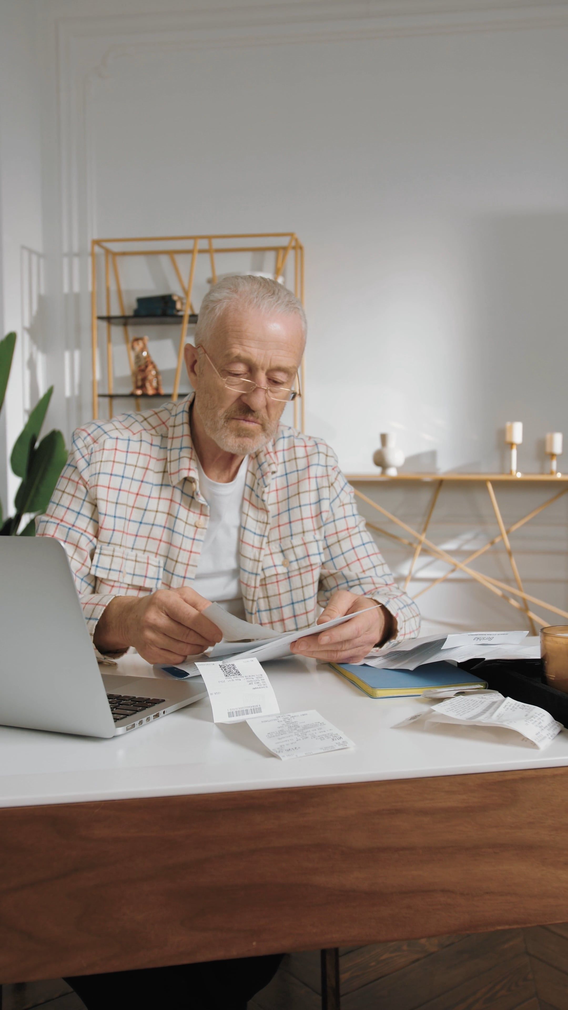 An Old Man Sorting Documents Free Stock Video Footage, Royalty-Free 4K ...