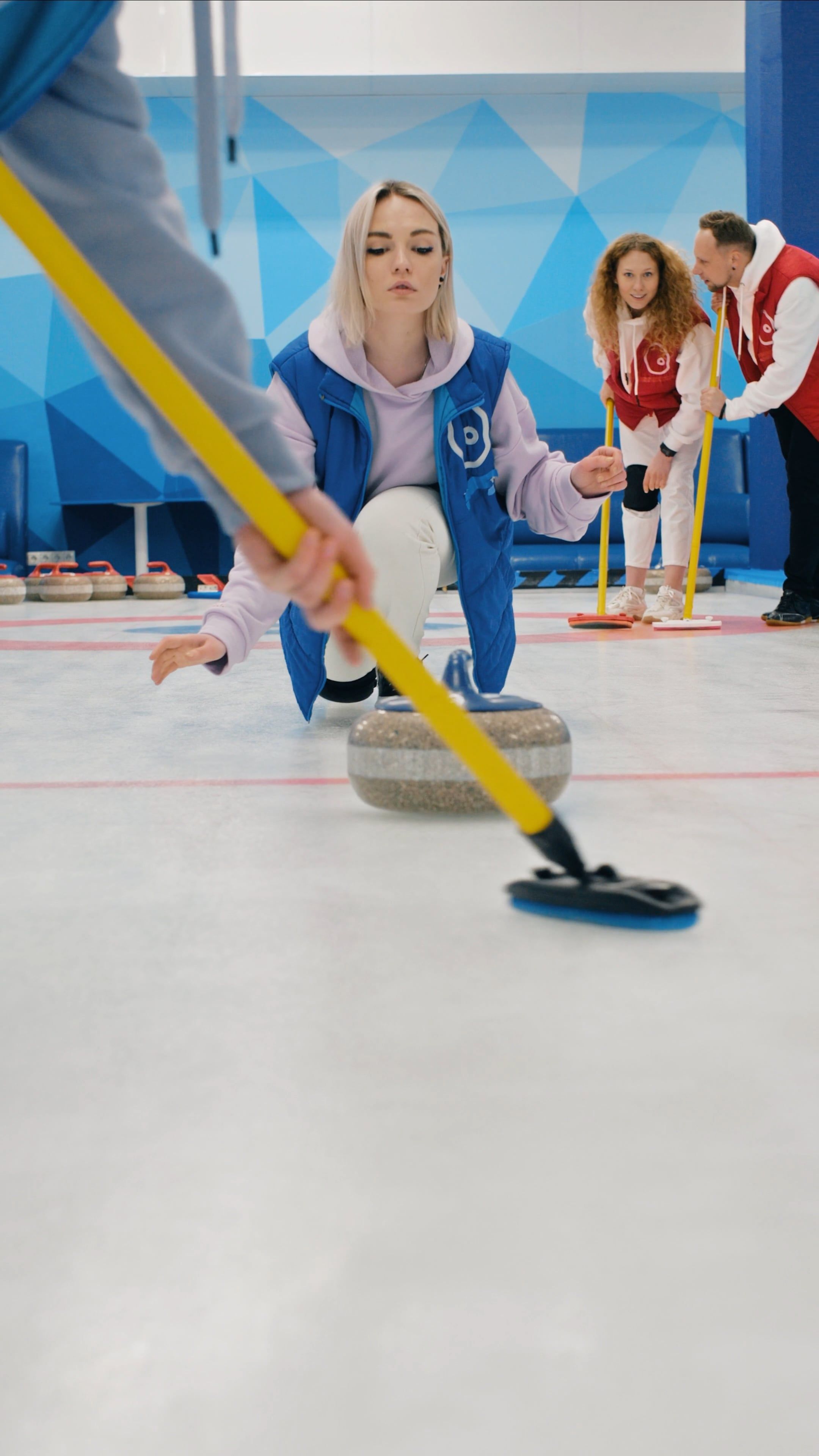 A Woman Playing Curling Stone Free Stock Video Footage, Royalty-Free 4K ...