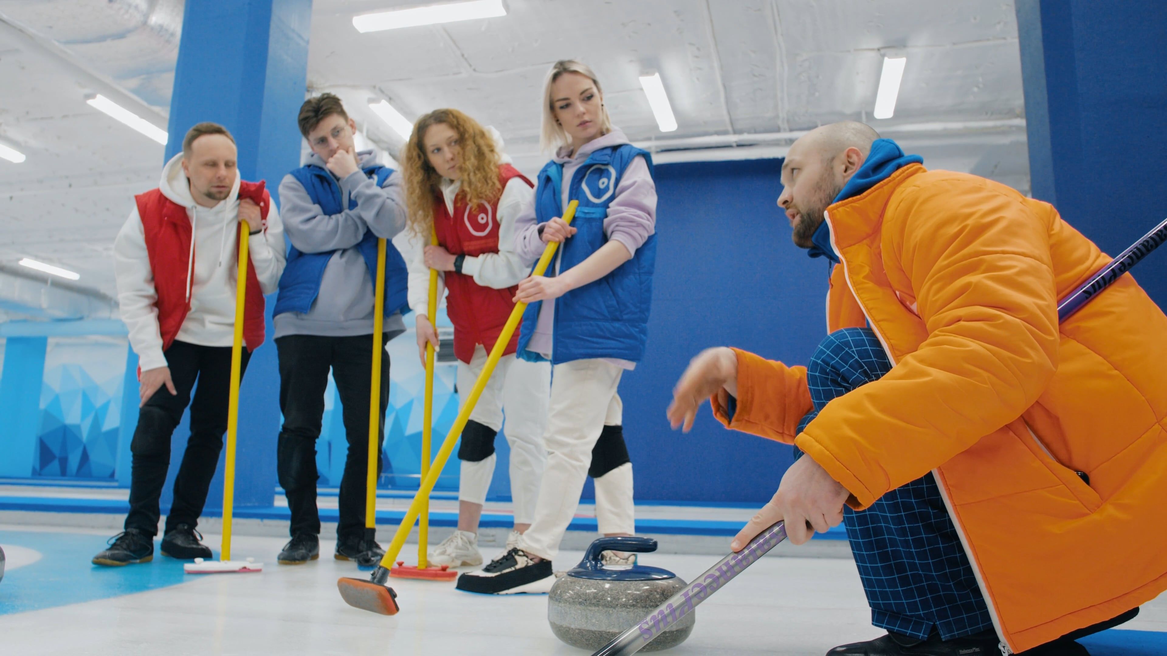 A Man Teaching How To Play Curling Sport Free Stock Video Footage ...