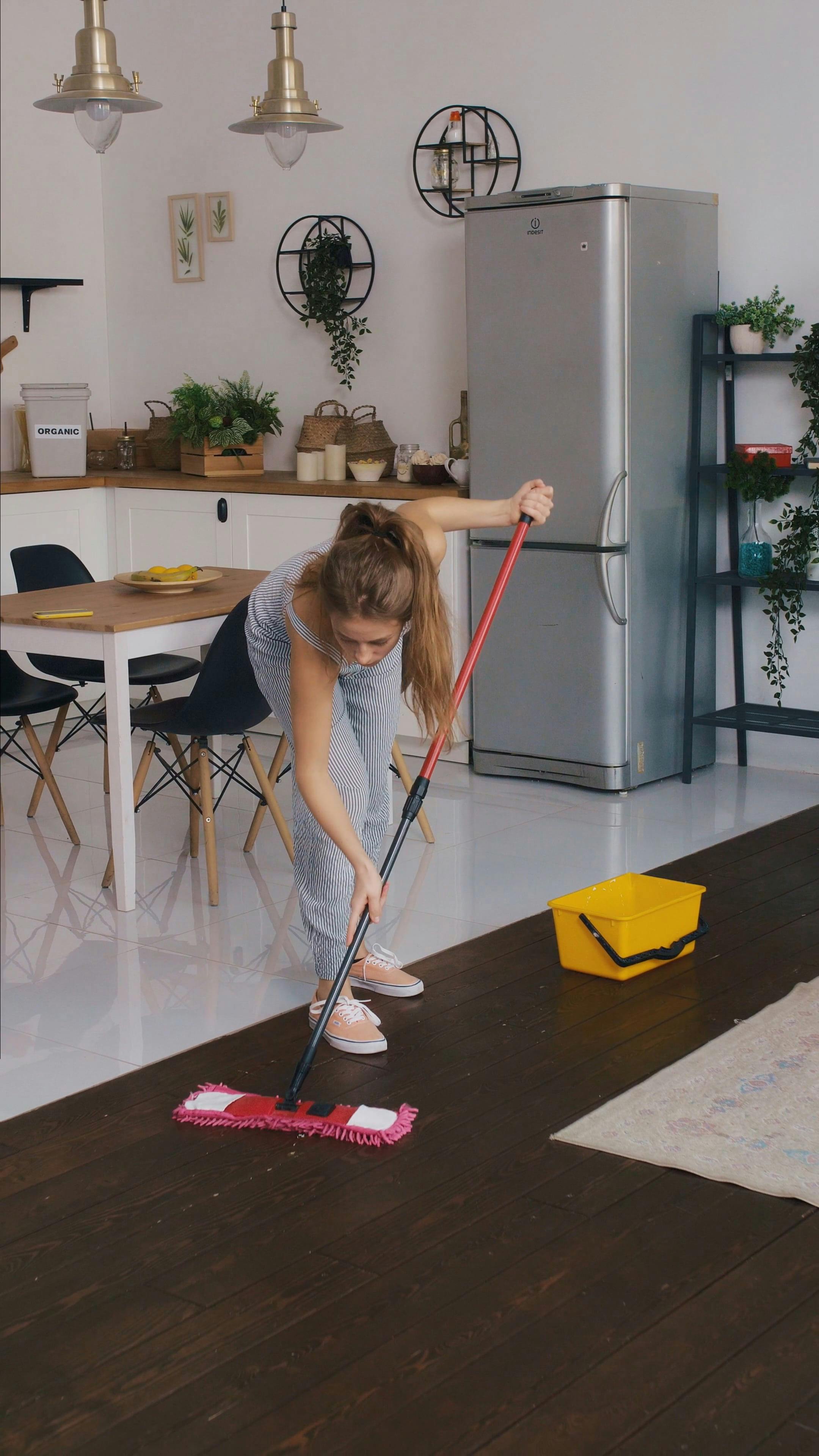 Woman Mopping the Floor · Free Stock Video