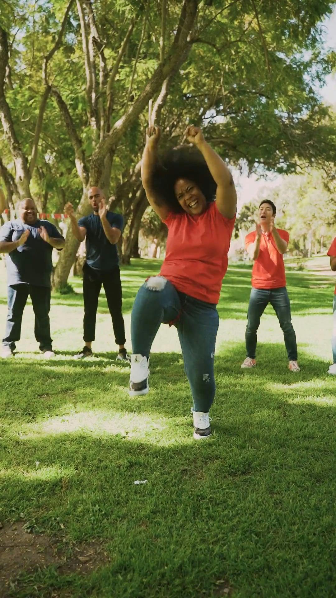 Colleagues Cheering in a Team Building Event Free Stock Video Footage ...