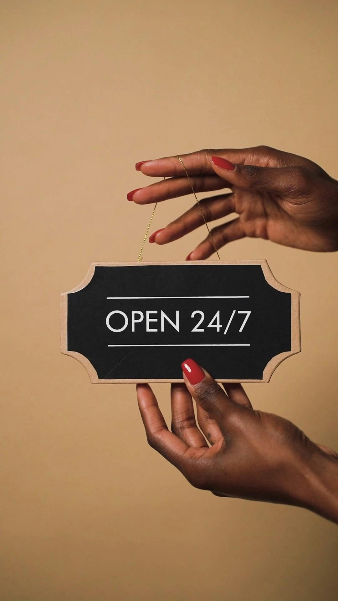 Person Holding Sign Board Open 24/7 Free Stock Video Footage, Royalty ...