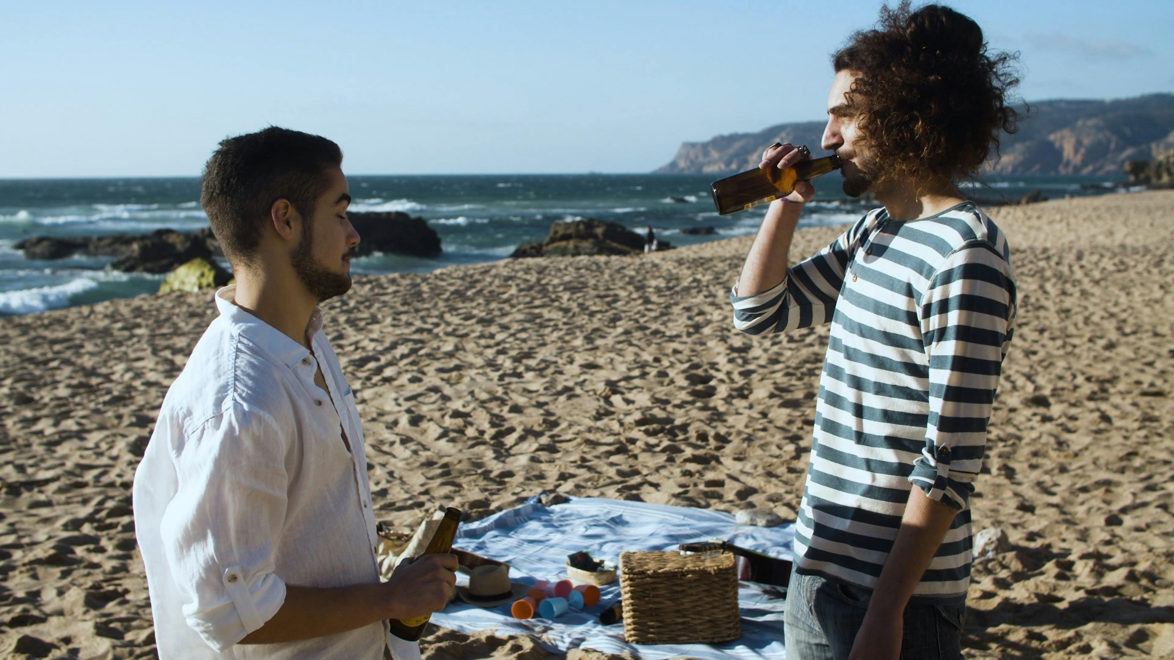 Two Mem Talking while Holding Beer Free Stock Video Footage, Royalty ...