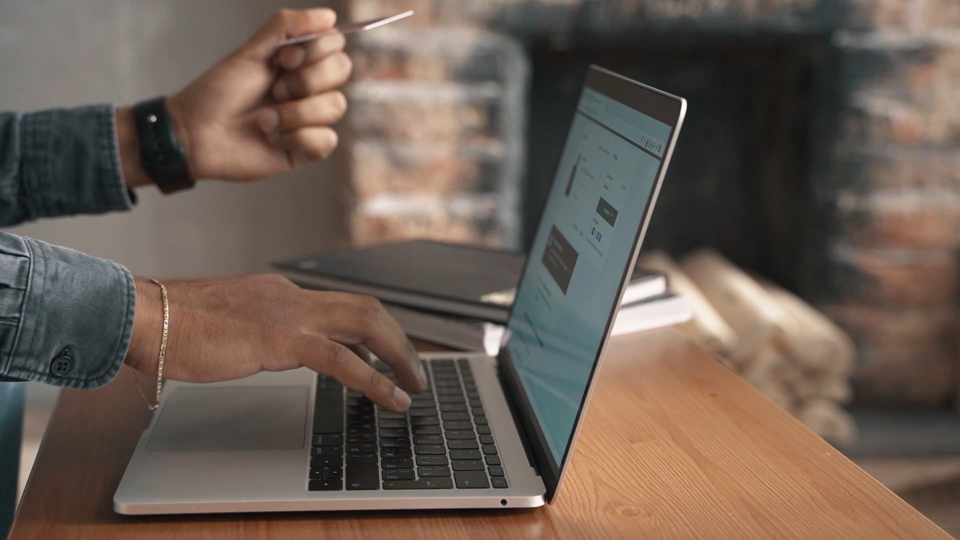 Person Using Laptop While Holding a Card Free Stock Video Footage ...