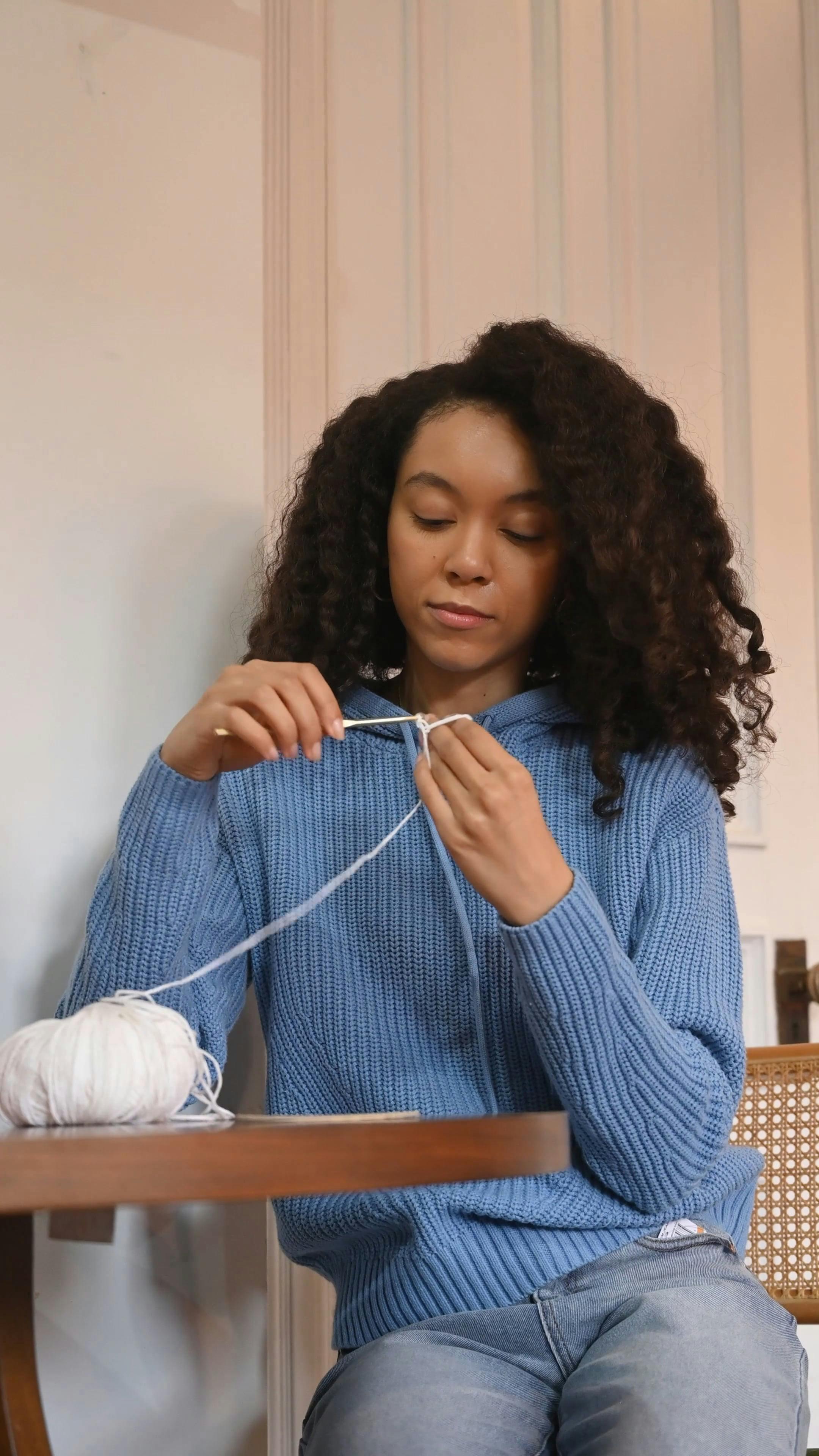 Woman Doing Crochet Stitches · Free Stock Video