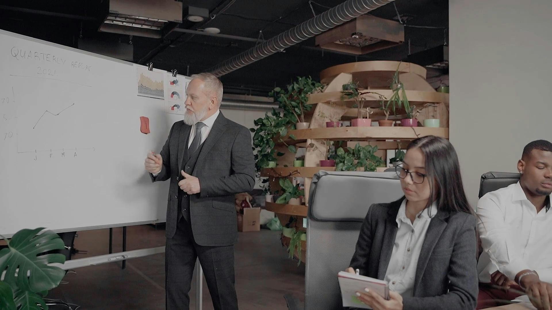 Boss Writing On a Whiteboard Free Stock Video Footage, Royalty-Free 4K ...