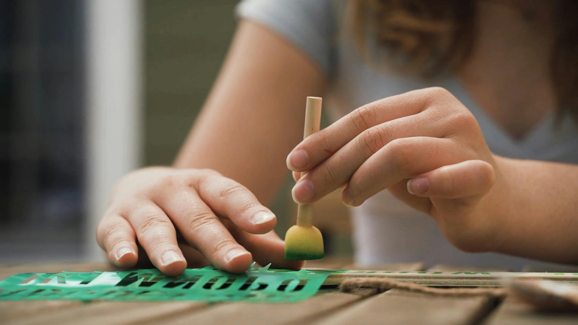 A Person Making an Artwork · Free Stock Video