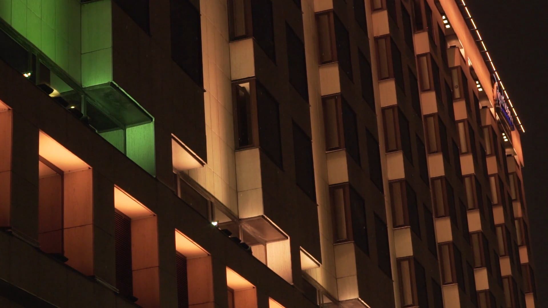 Vibrant Lights on the Building Facade Free Stock Video Footage, Royalty ...