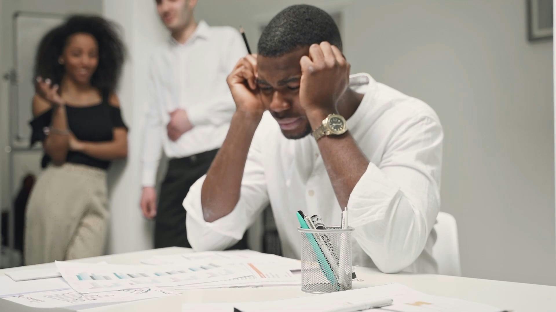 Man Worried at Work · Free Stock Video