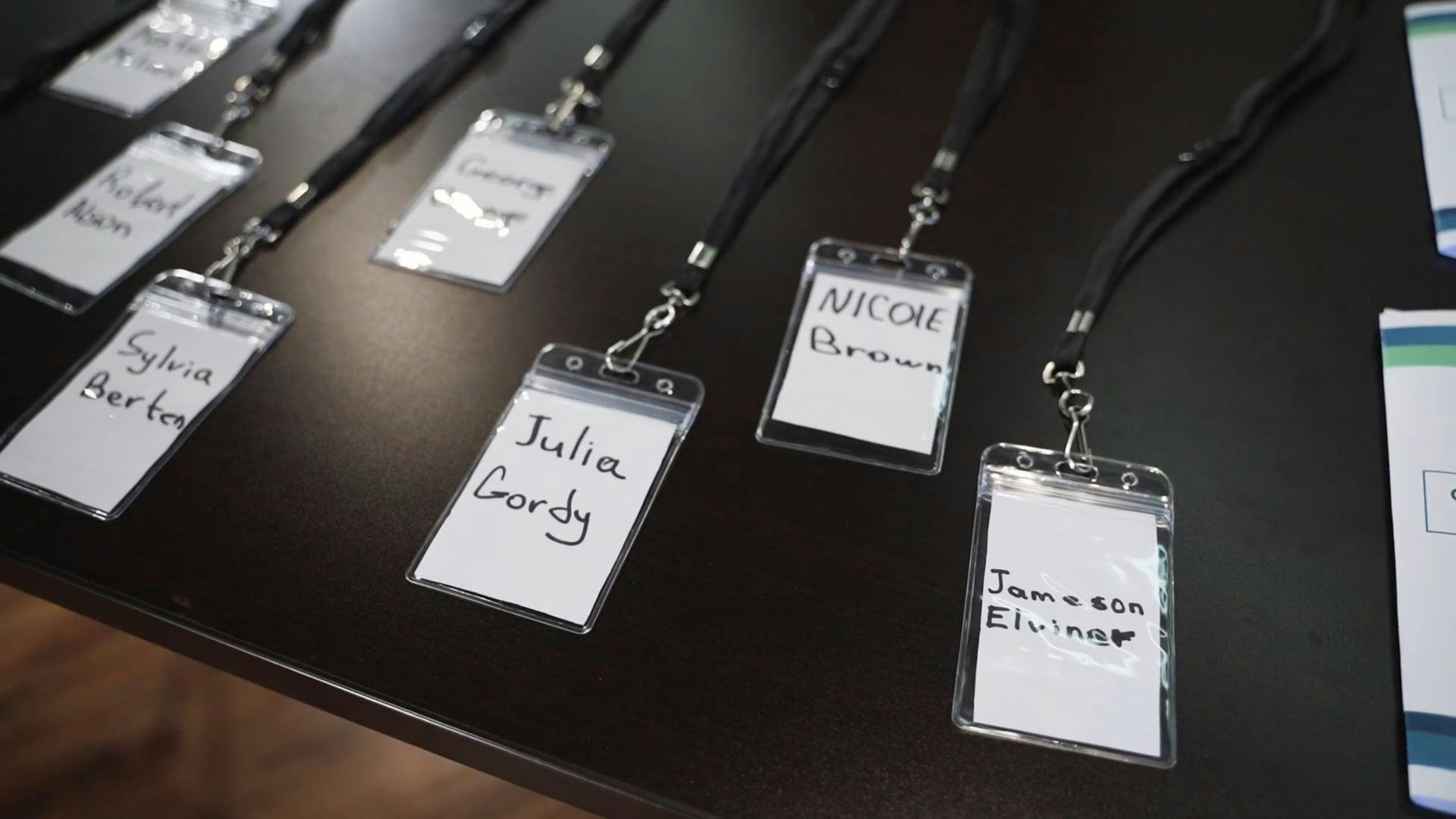 Name Tags on top of a Black Desk Free Stock Video Footage, Royalty-Free ...