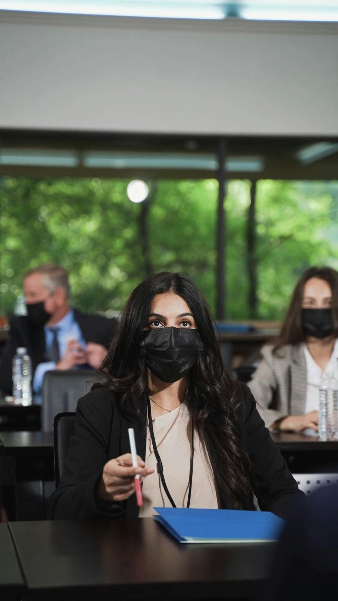 People Wearing Face Mask at the Conference · Free Stock Video