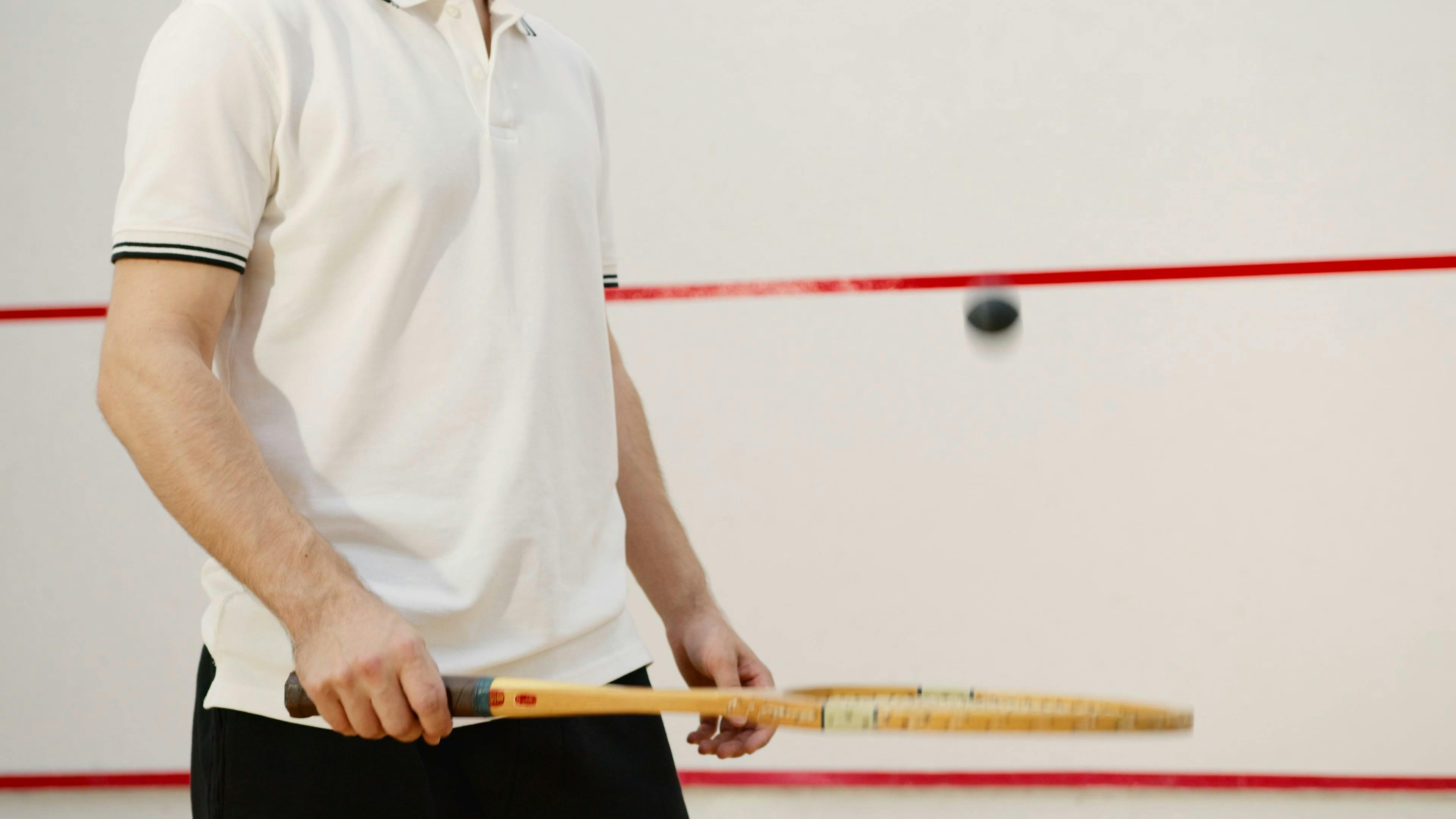 Man Bouncing the Squash Ball on the Racket Free Stock Video Footage ...