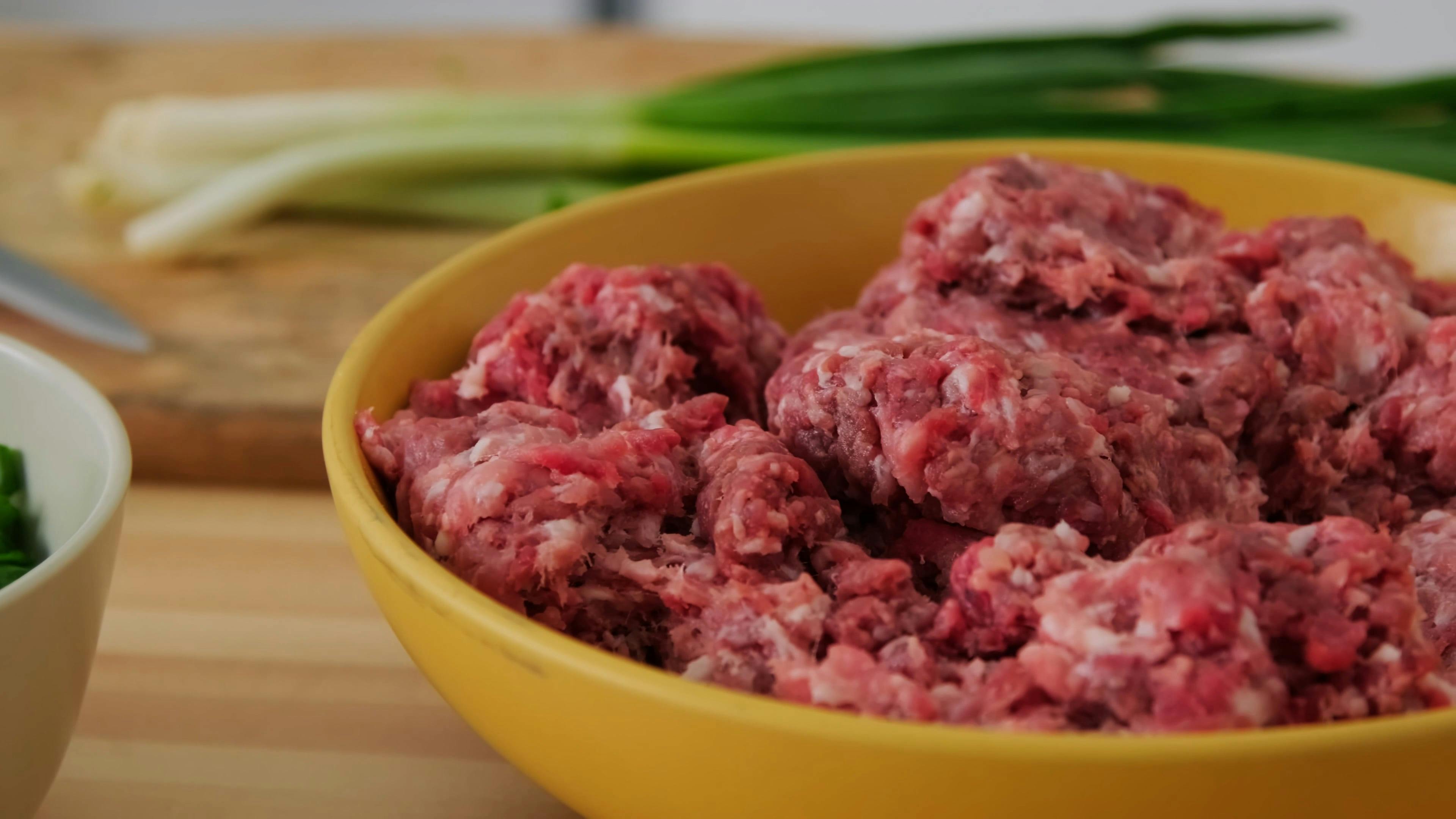 Close up Shot of a Grounded Beef in a Bowl · Free Stock Video
