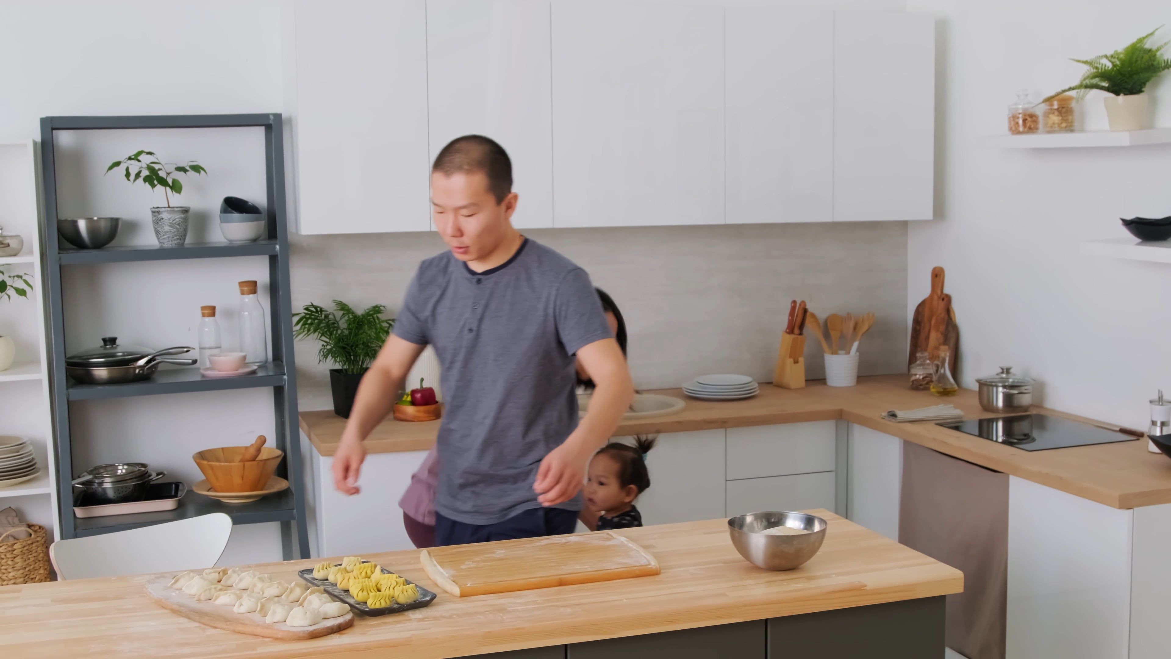 Father Getting Ready to Cook Dumplings Free Stock Video Footage ...