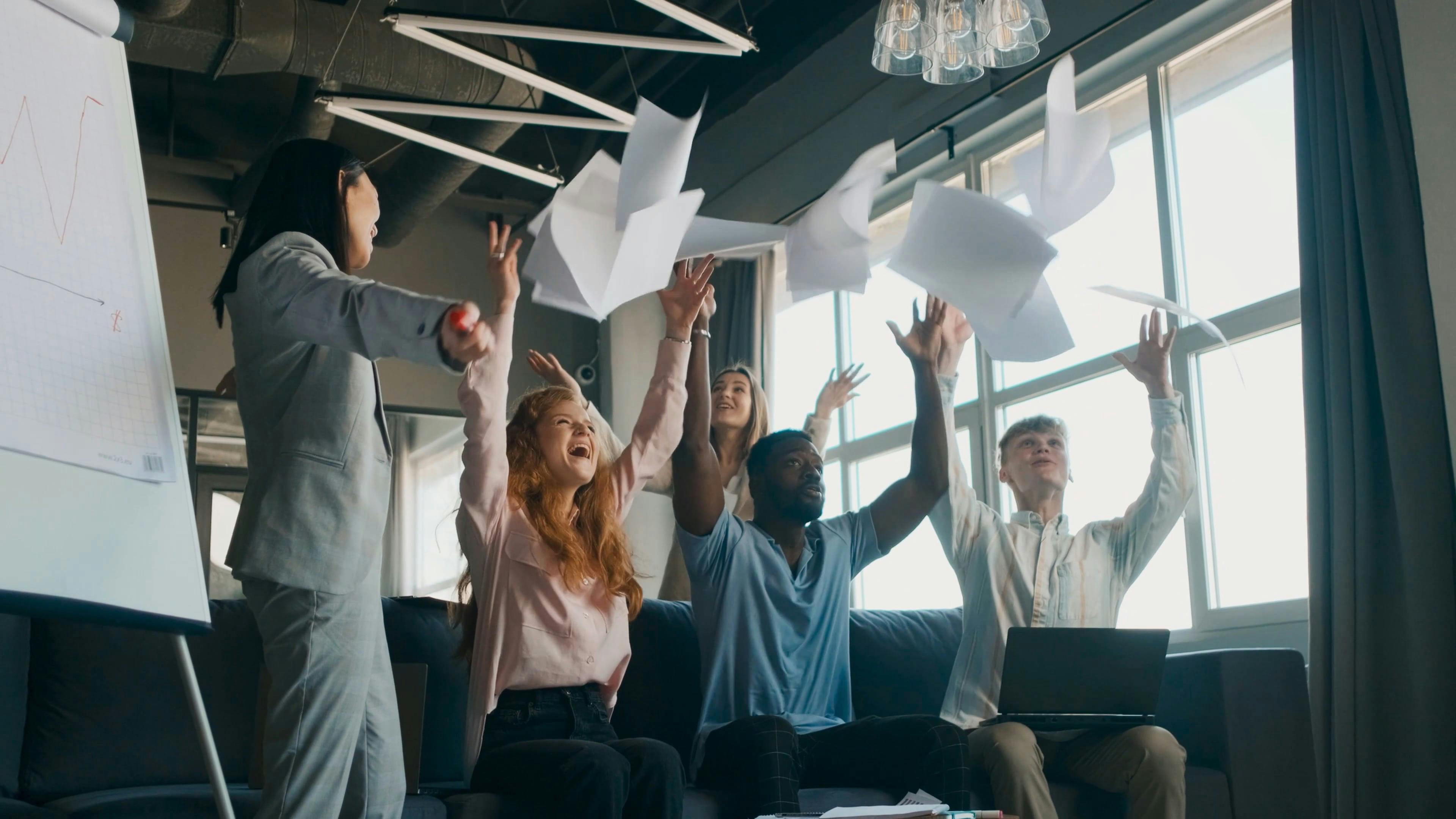 People Throwing Paper · Free Stock Video