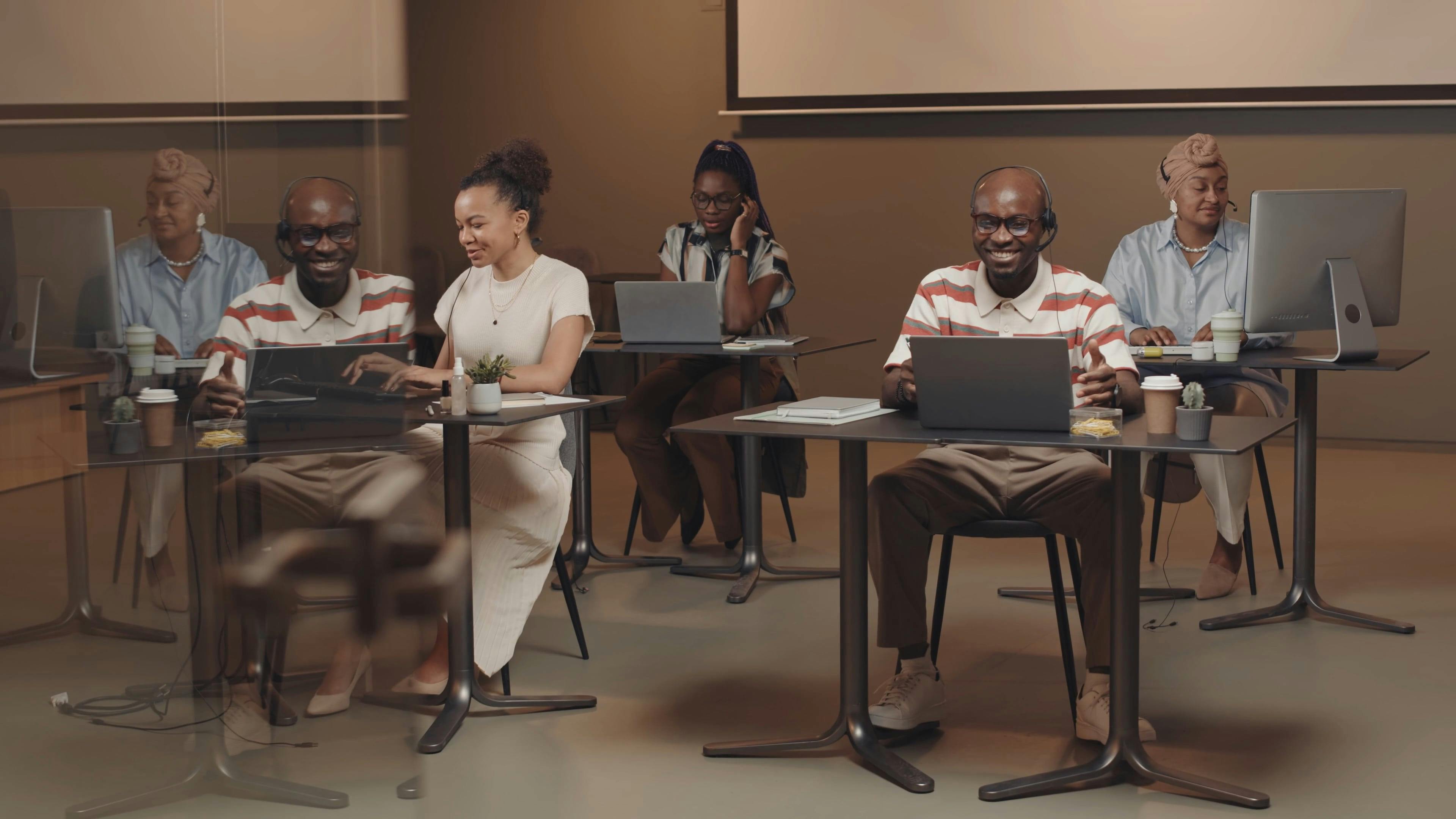 Call Center Agents Answering Calls Free Stock Video Footage, Royalty ...