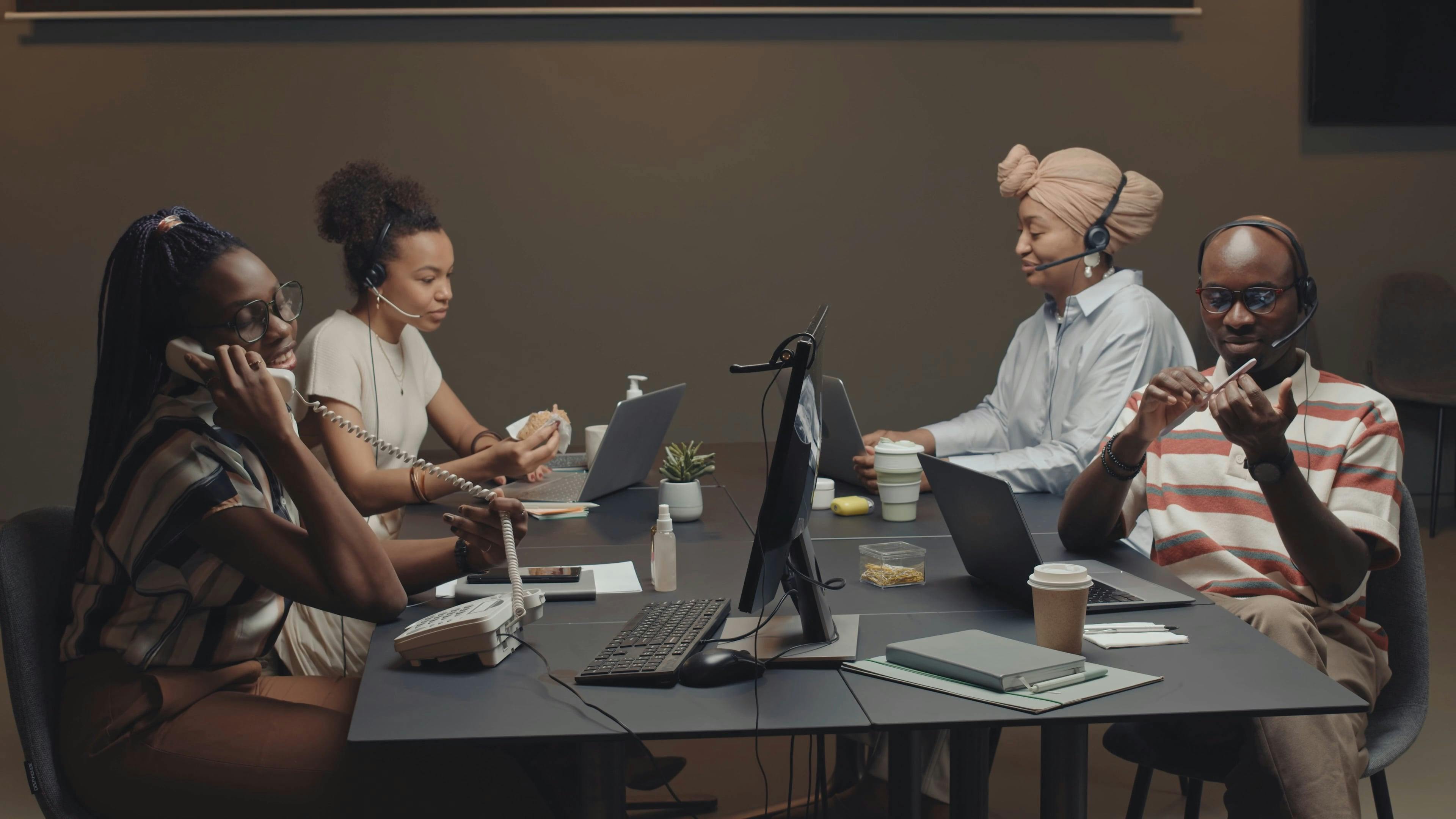 Call Center Female Agent Working in the Office Free Stock Video Footage ...