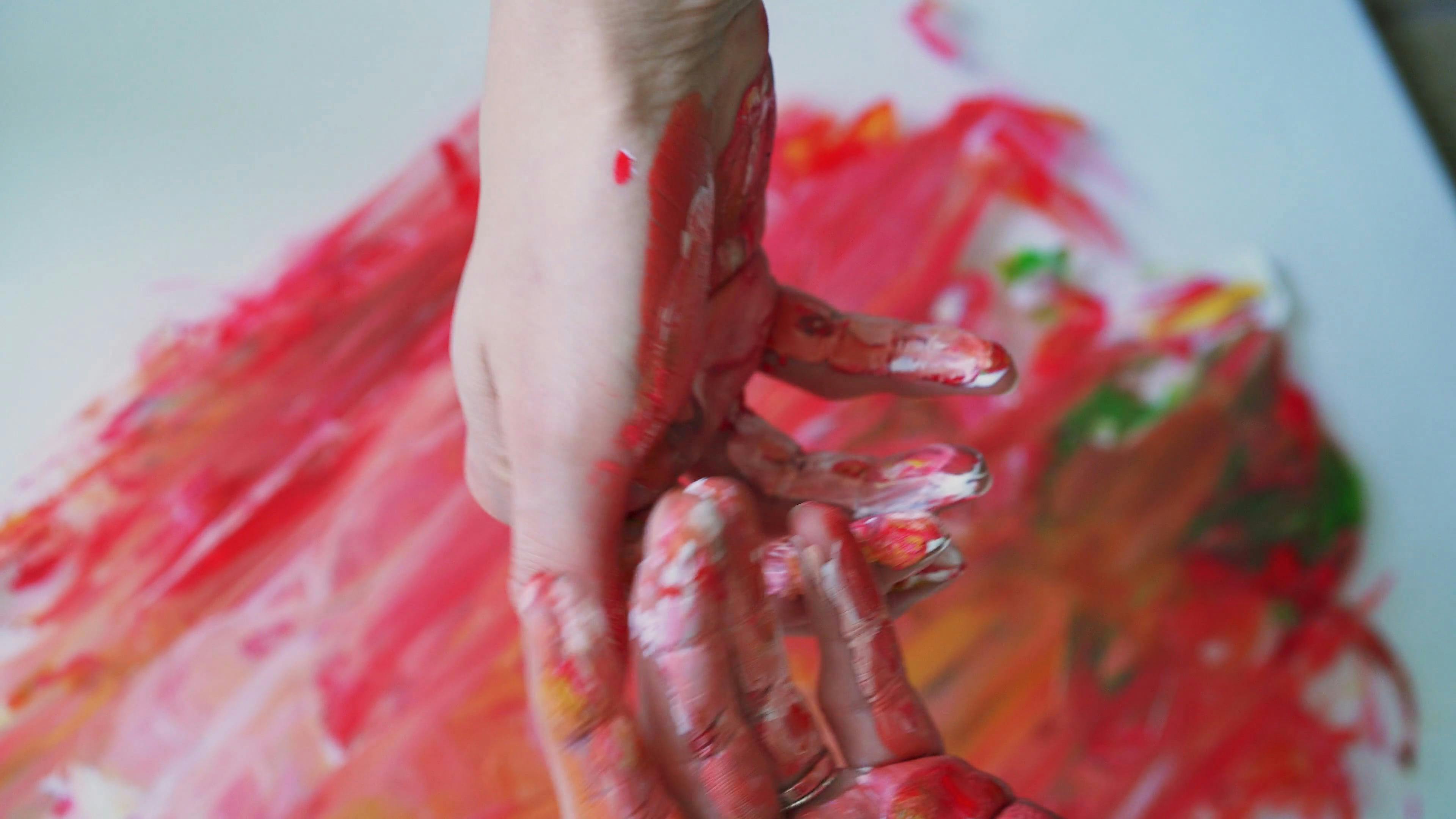 Close up of Paint Covered Hands Free Stock Video Footage, Royalty-Free ...