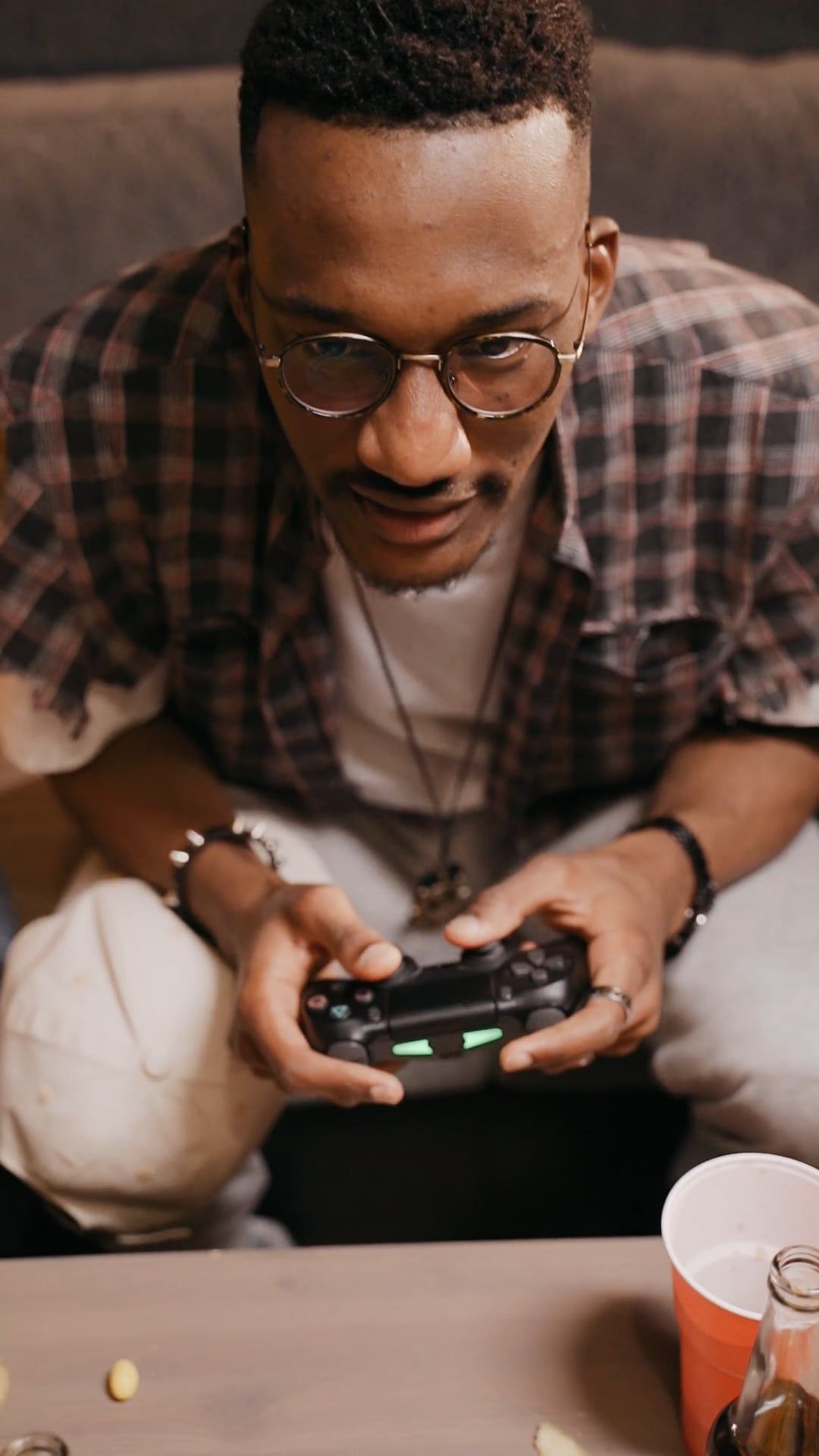 Young Man Playing Video Game in the Living Room · Free Stock Video