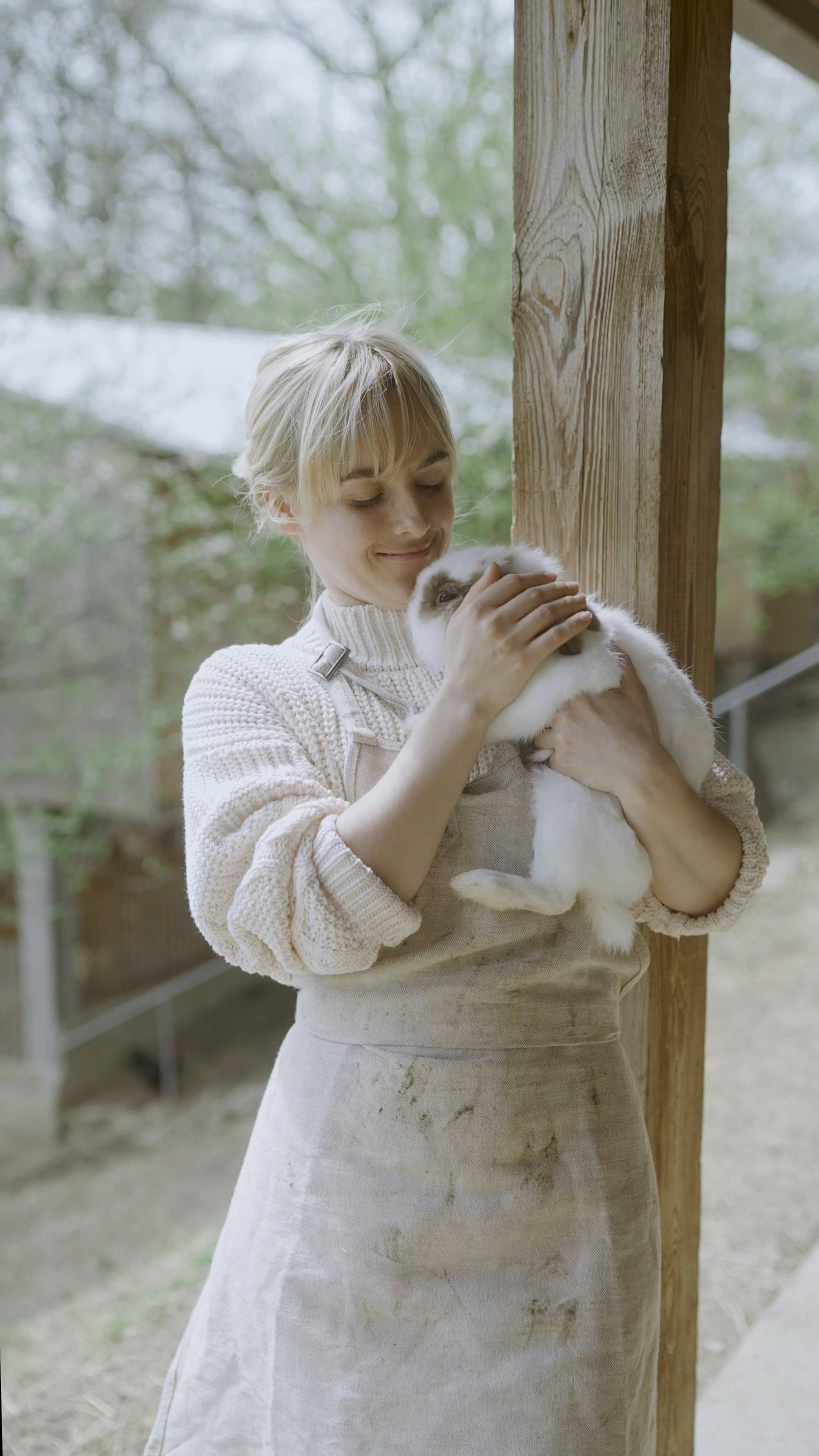 Woman Petting a Rabbit Free Stock Video Footage, Royalty-Free 4K & HD ...