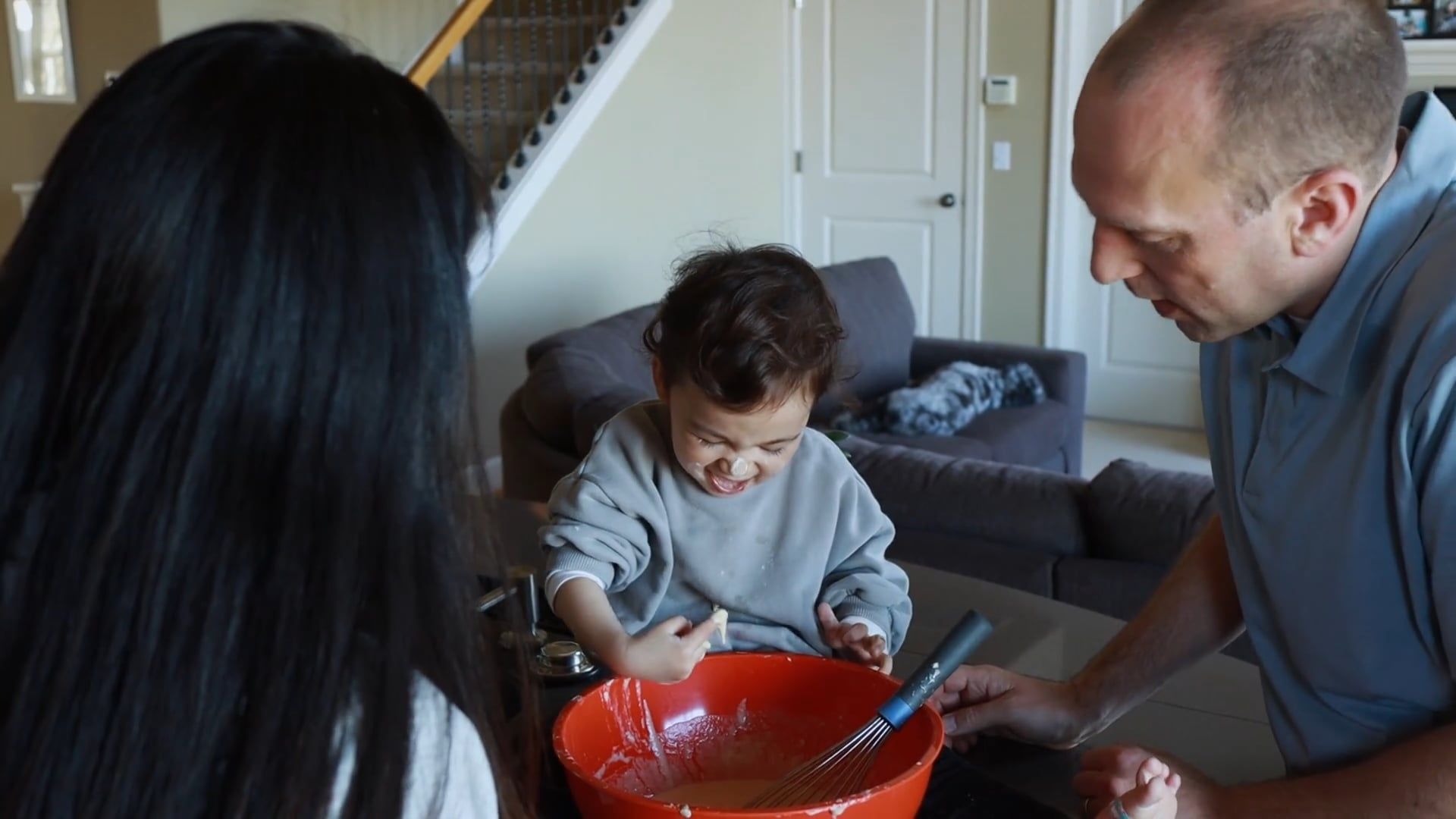 Child Eating Batter In A Bowl · Free Stock Video