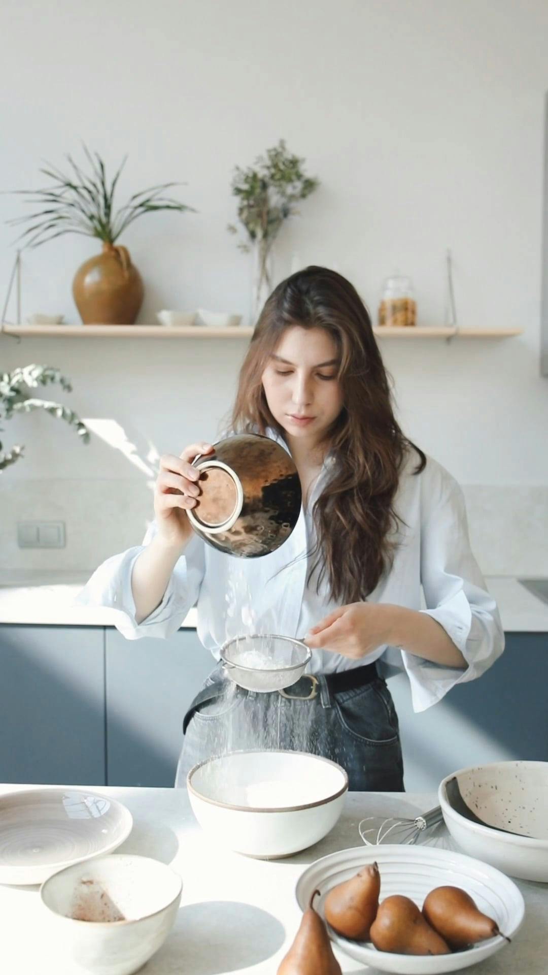 Woman is Baking · Free Stock Video