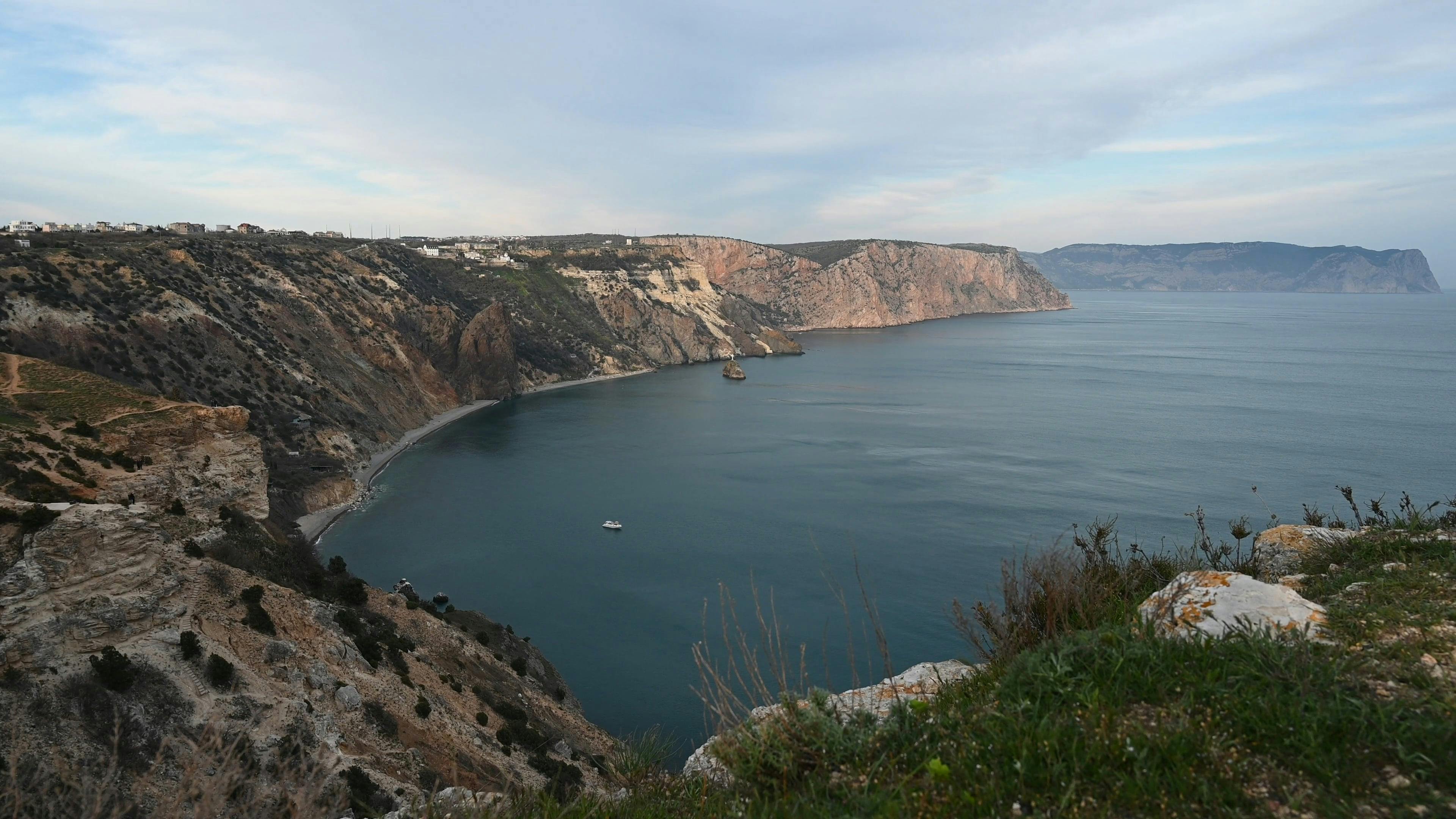 Aerial View of a Natural Coastline · Free Stock Video