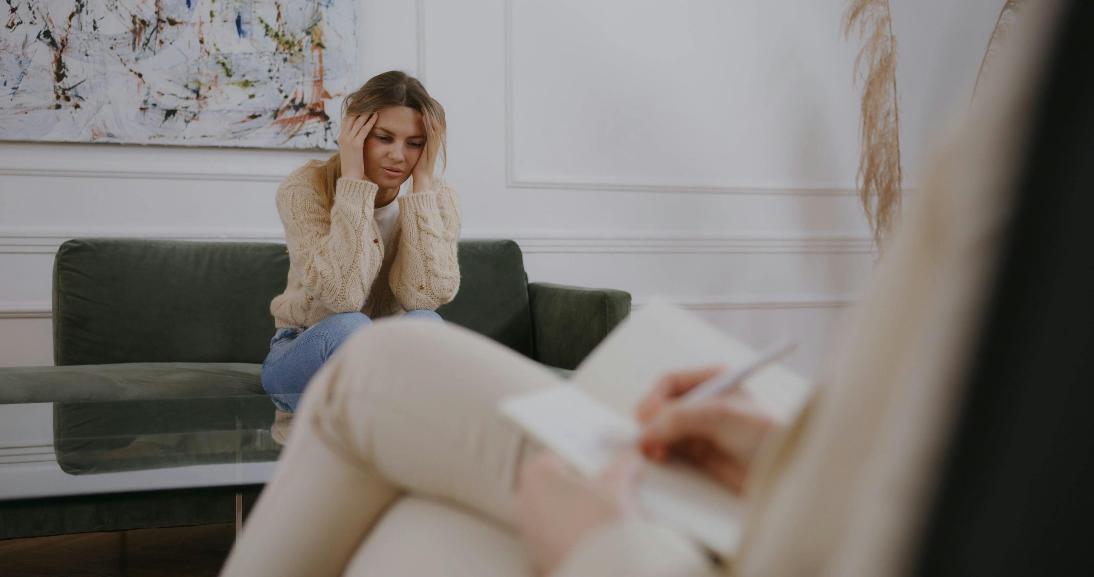 Female Talking to a Psychiatrist in a Therapy Session · Free Stock Video