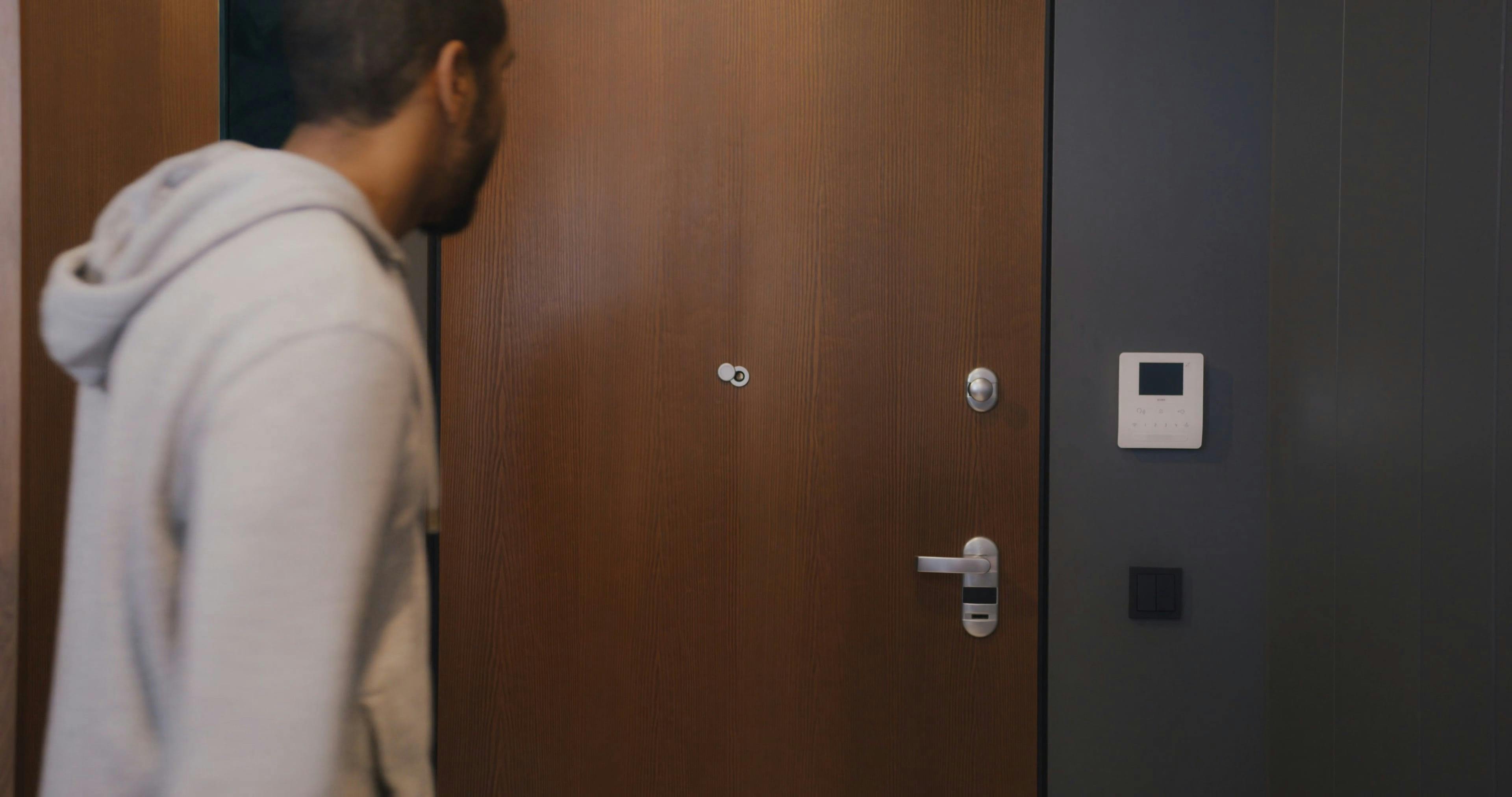 Man Opens a Door and Receives Food Delivery Free Stock Video Footage ...