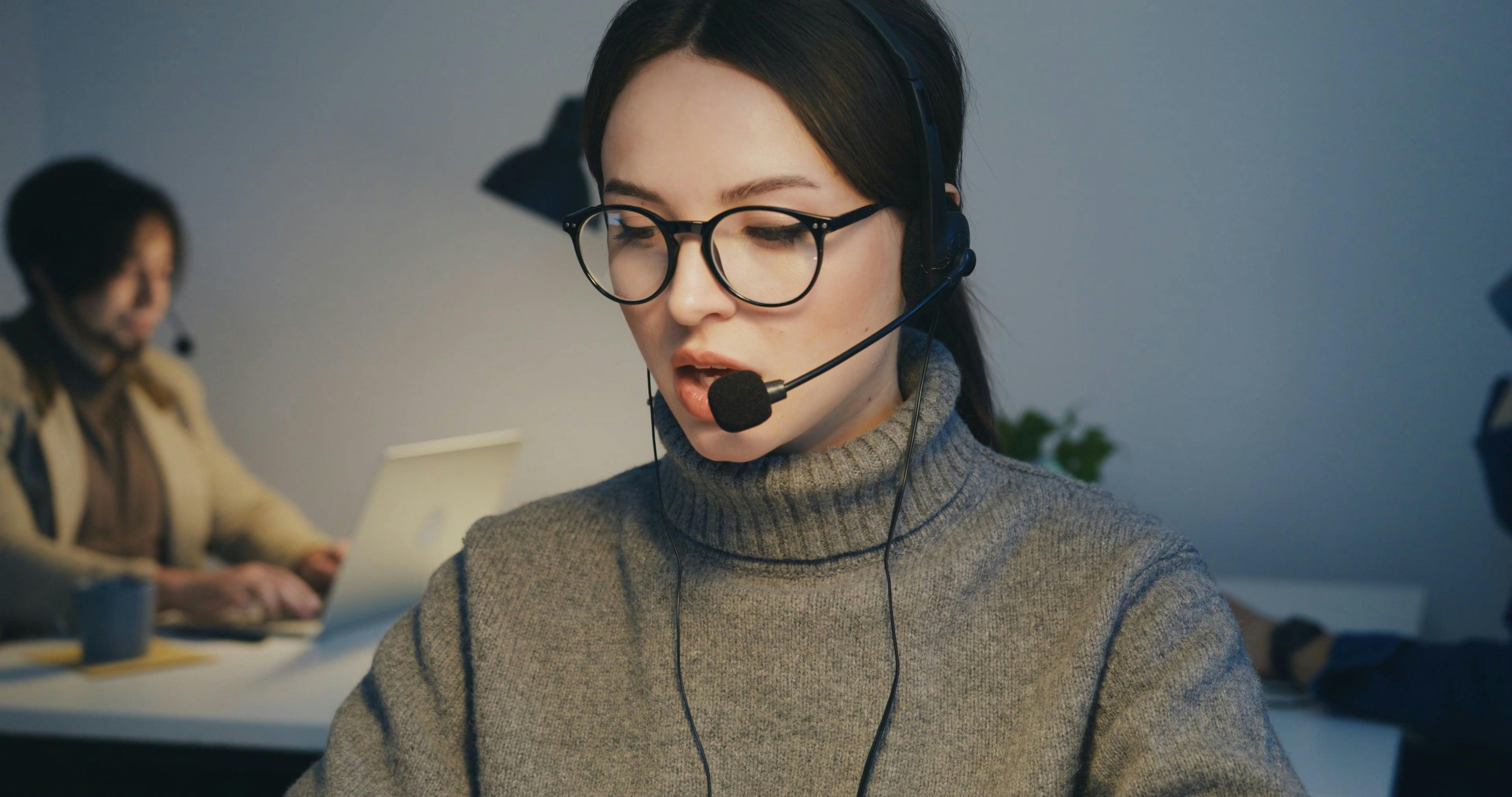 A Call Center Representative Working Free Stock Video Footage, Royalty ...