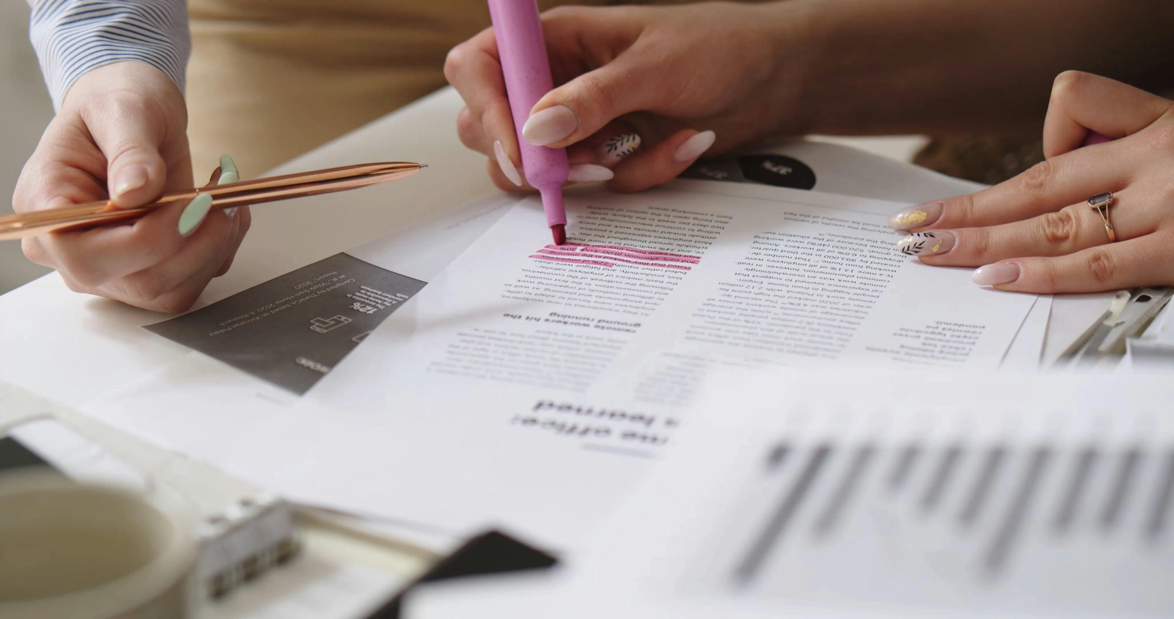 A Person Using Pink Highlighter Free Stock Video Footage, Royalty-Free ...