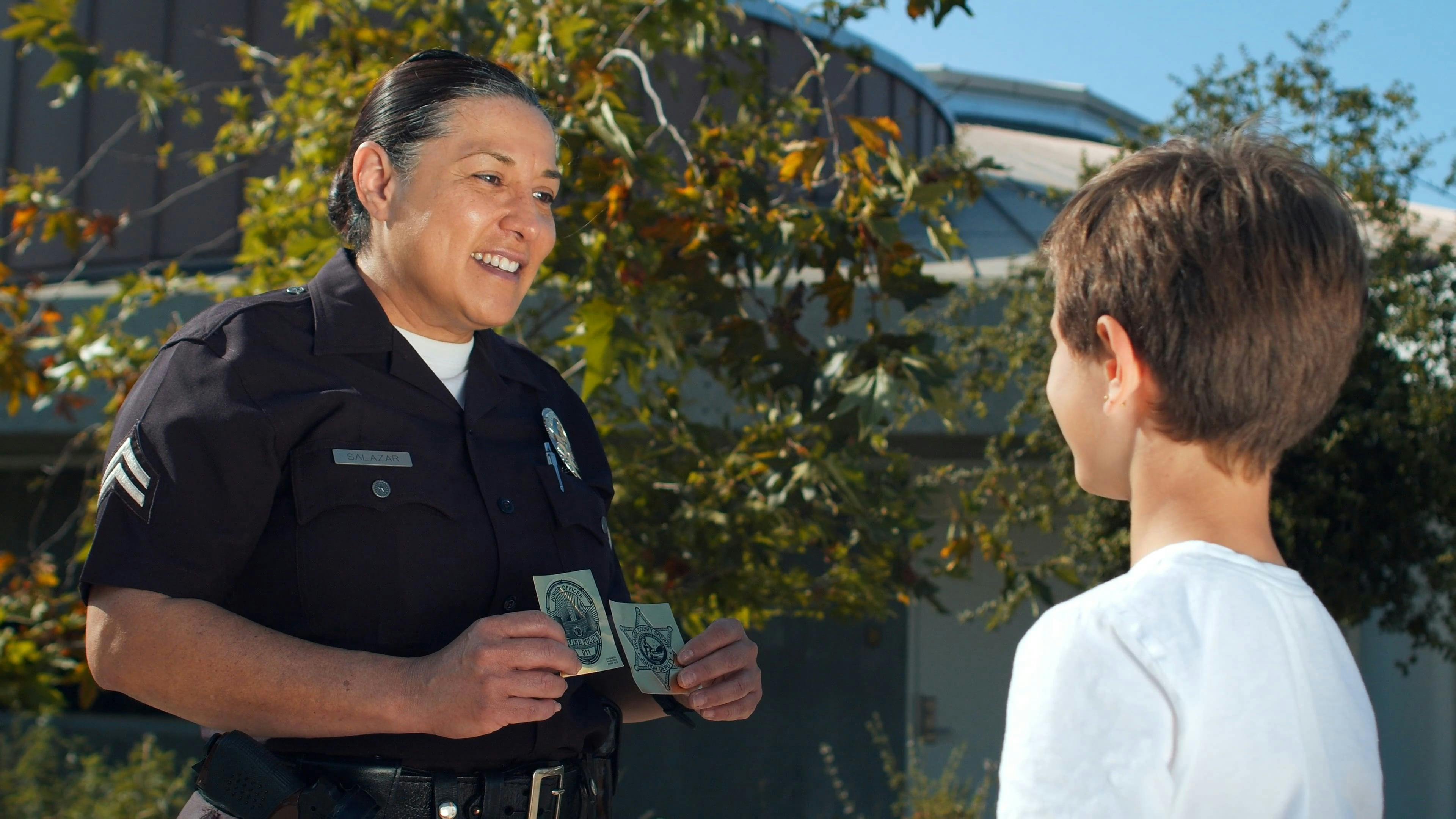 Female Police Officer Talking to a Child Free Stock Video Footage ...