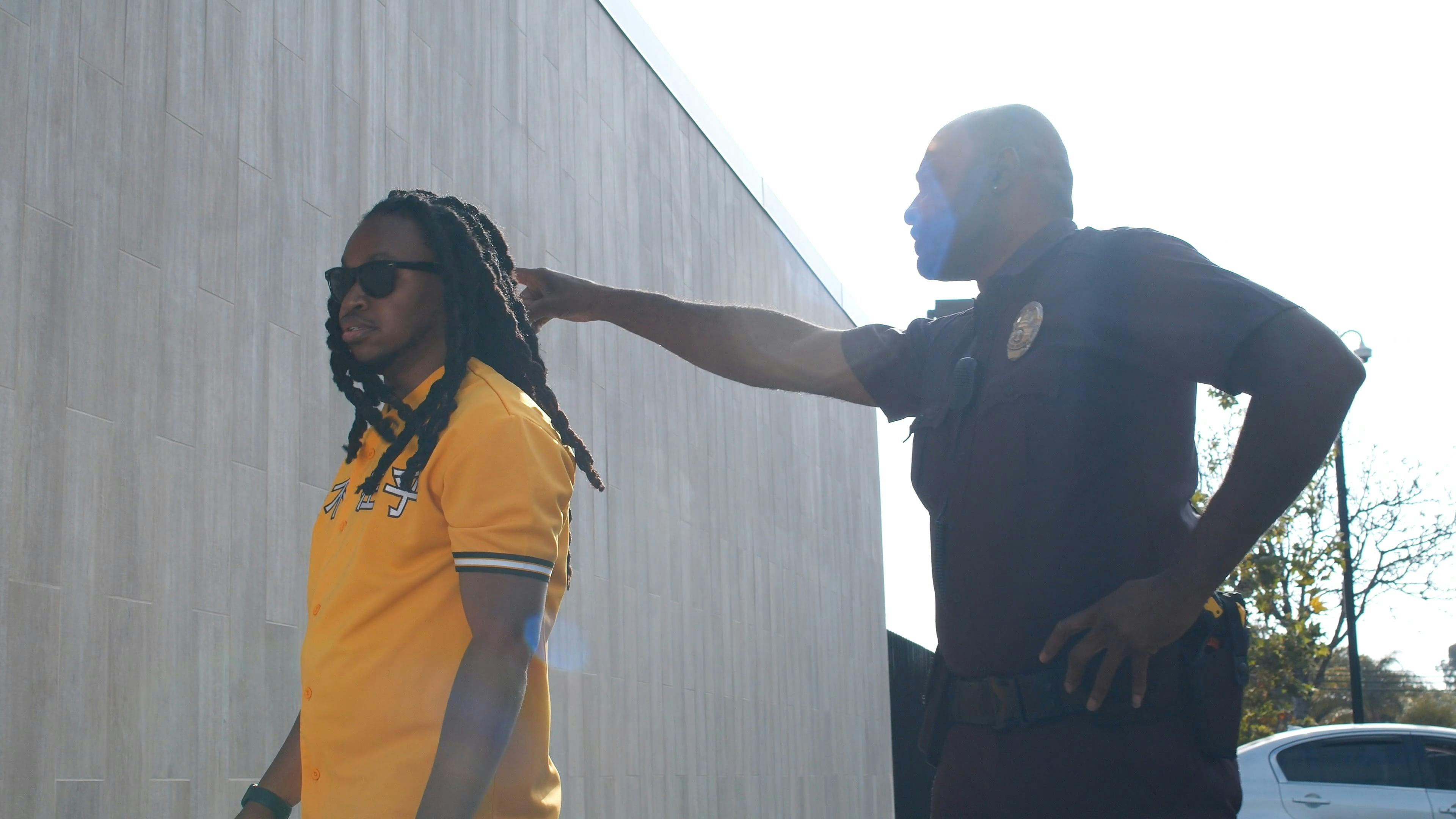 A Policeman Frisking a Man · Free Stock Video