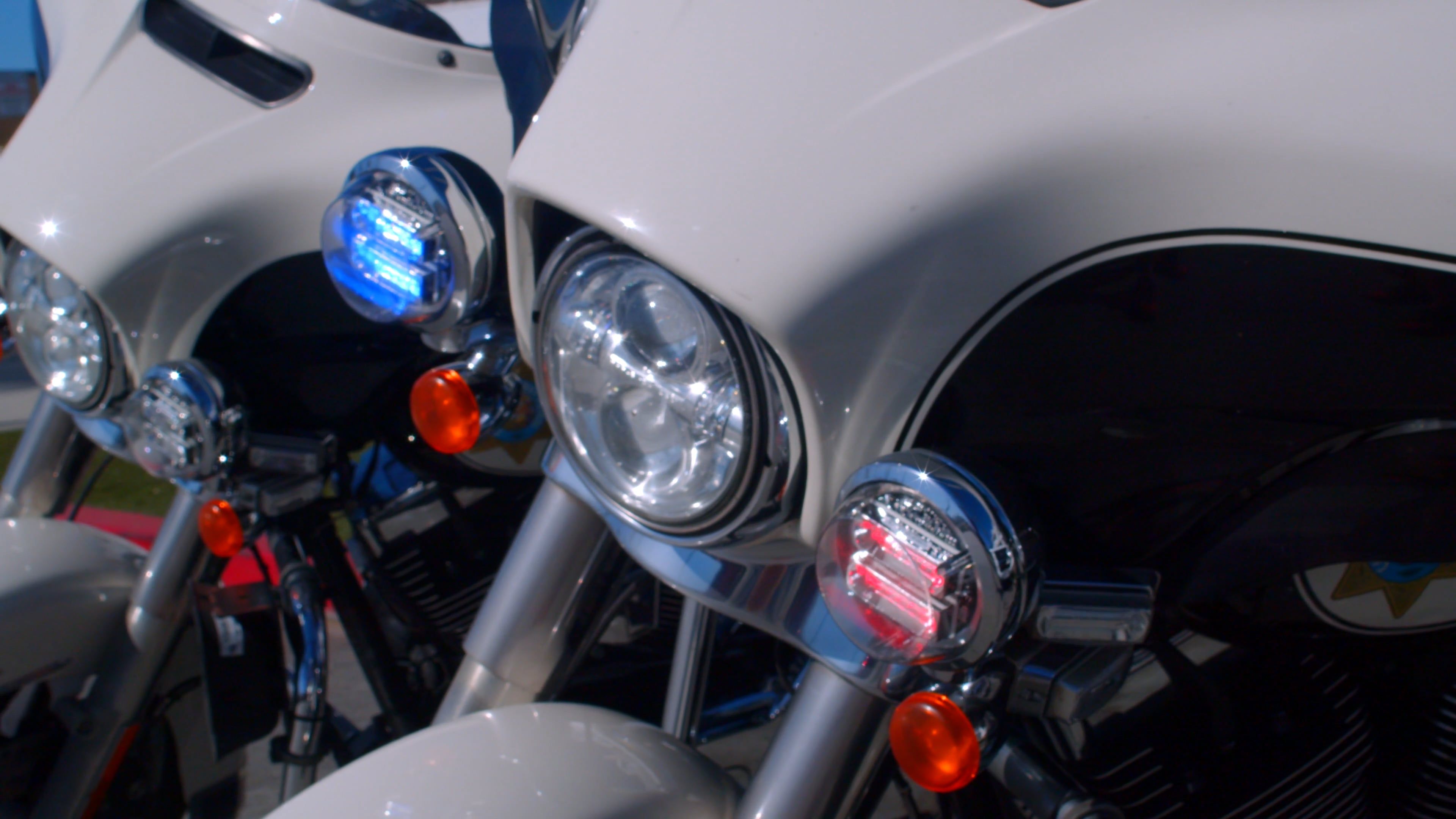 Blinking Lights of a Police Motorcycle Free Stock Video Footage ...