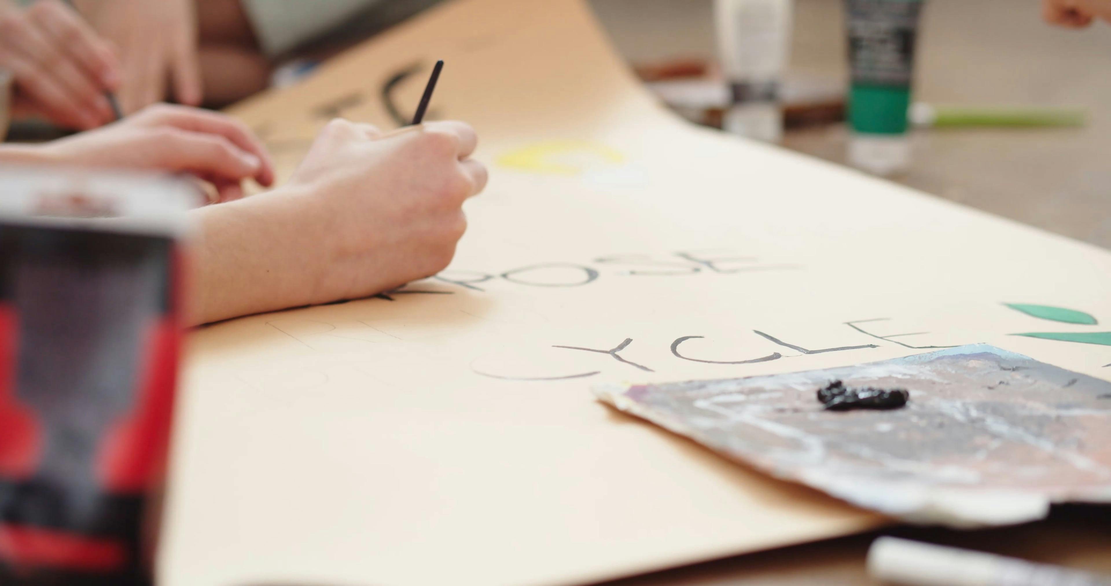 People Painting a Poster Free Stock Video Footage, Royalty-Free 4K & HD ...