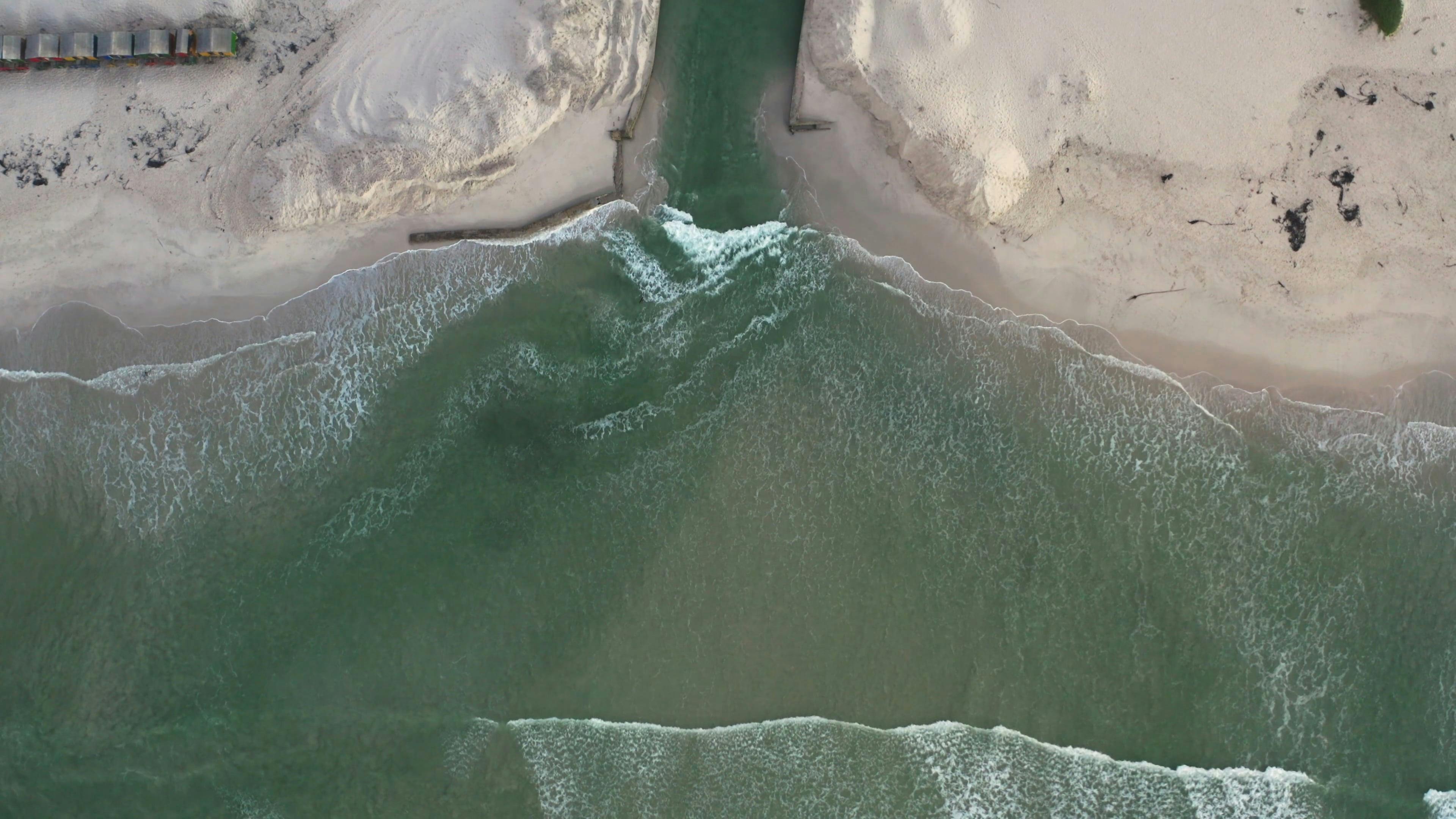 Drone Footage of Beach Waves Free Stock Video Footage, Royalty-Free 4K ...