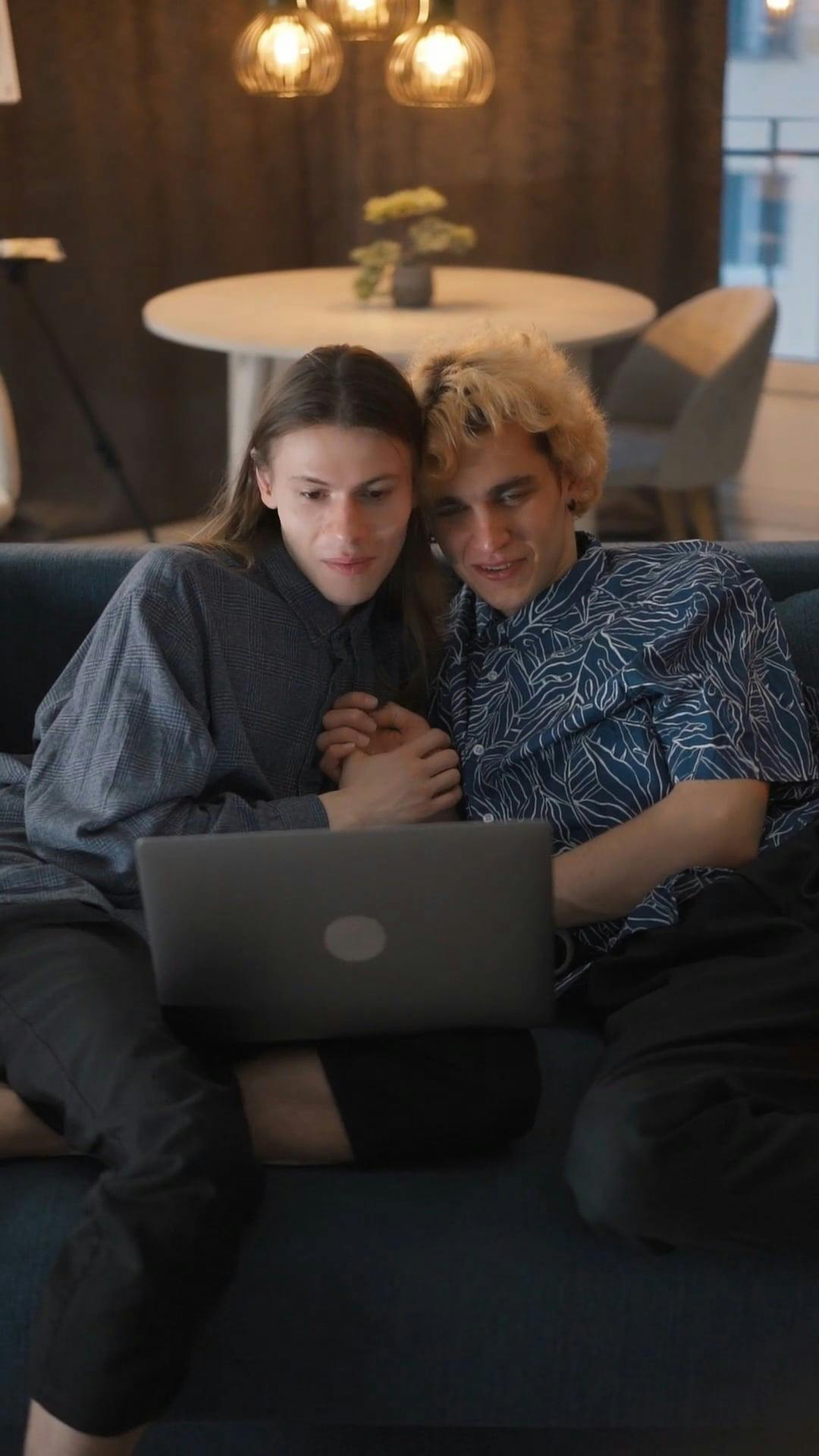 A Couple Video Calling Using a Laptop · Free Stock Video