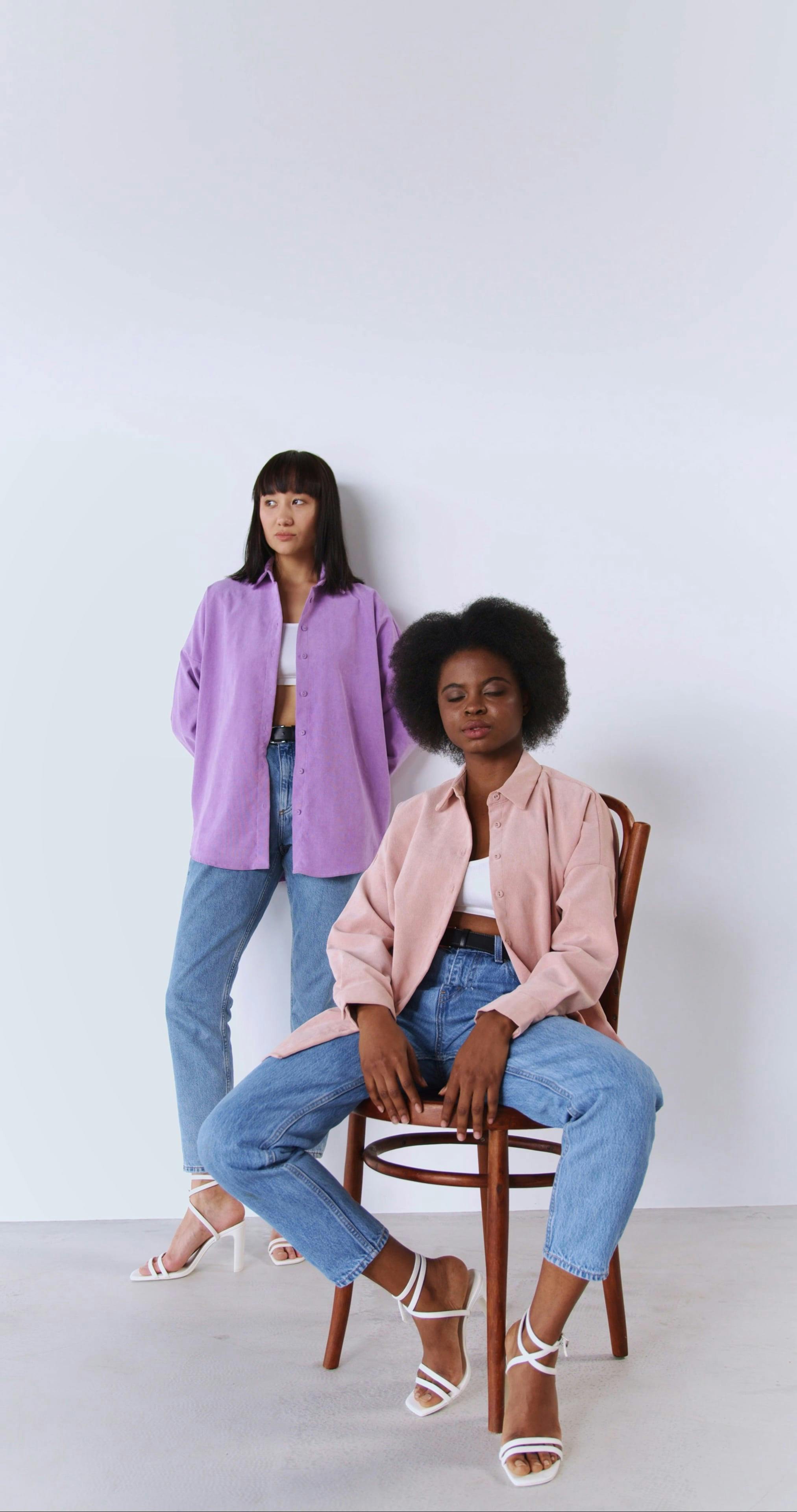 Women Wearing Same Clothes Having Photoshoot Free Stock Video Footage ...