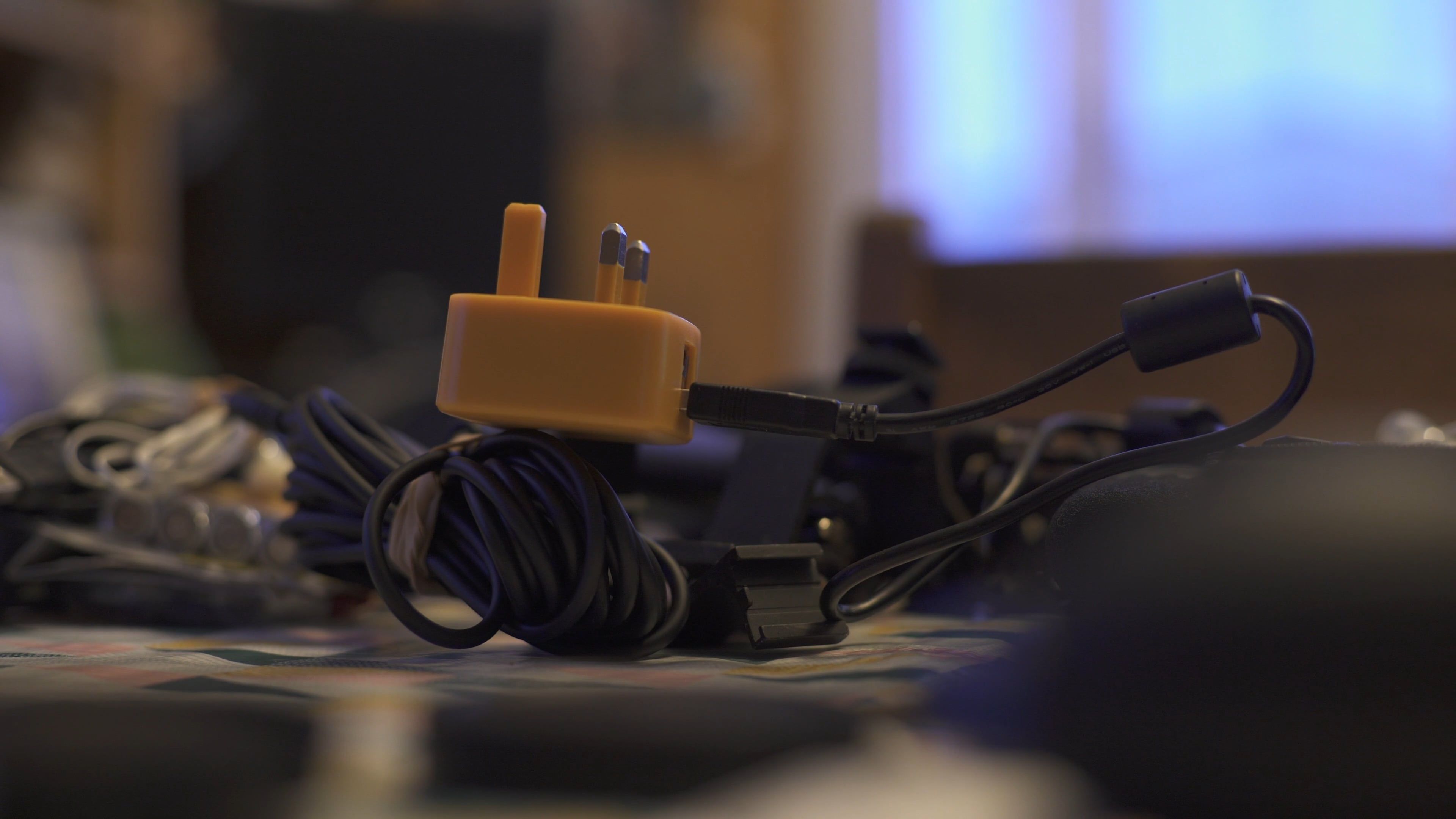 Close up of a Power Cord with an Adapter Free Stock Video Footage ...